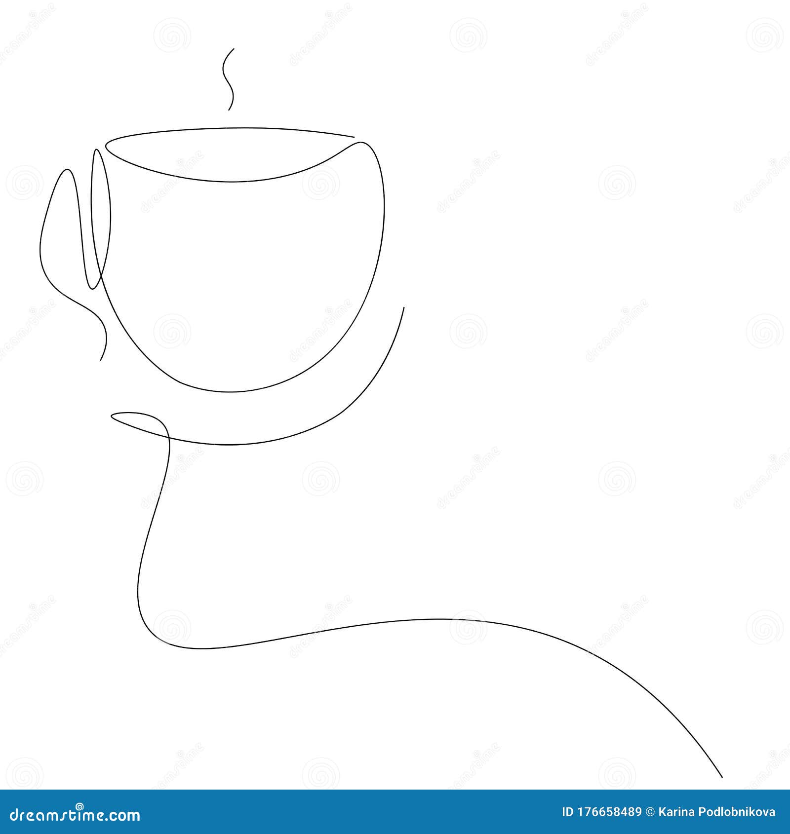 Cup of Tea One Line Drawing. Vector Stock Vector - Illustration of ...