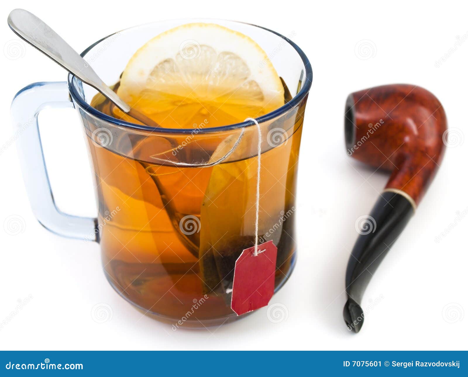 Cup of tea and pipe stock image. Image of aromatic, background - 7075601