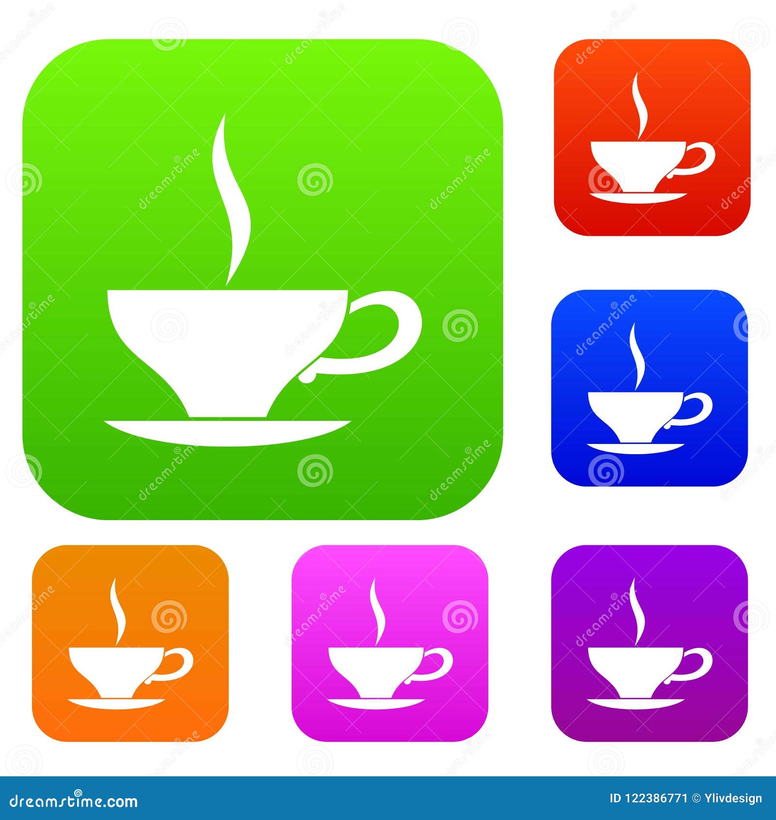 Cup of tea set collection stock vector. Illustration of classic - 122386771