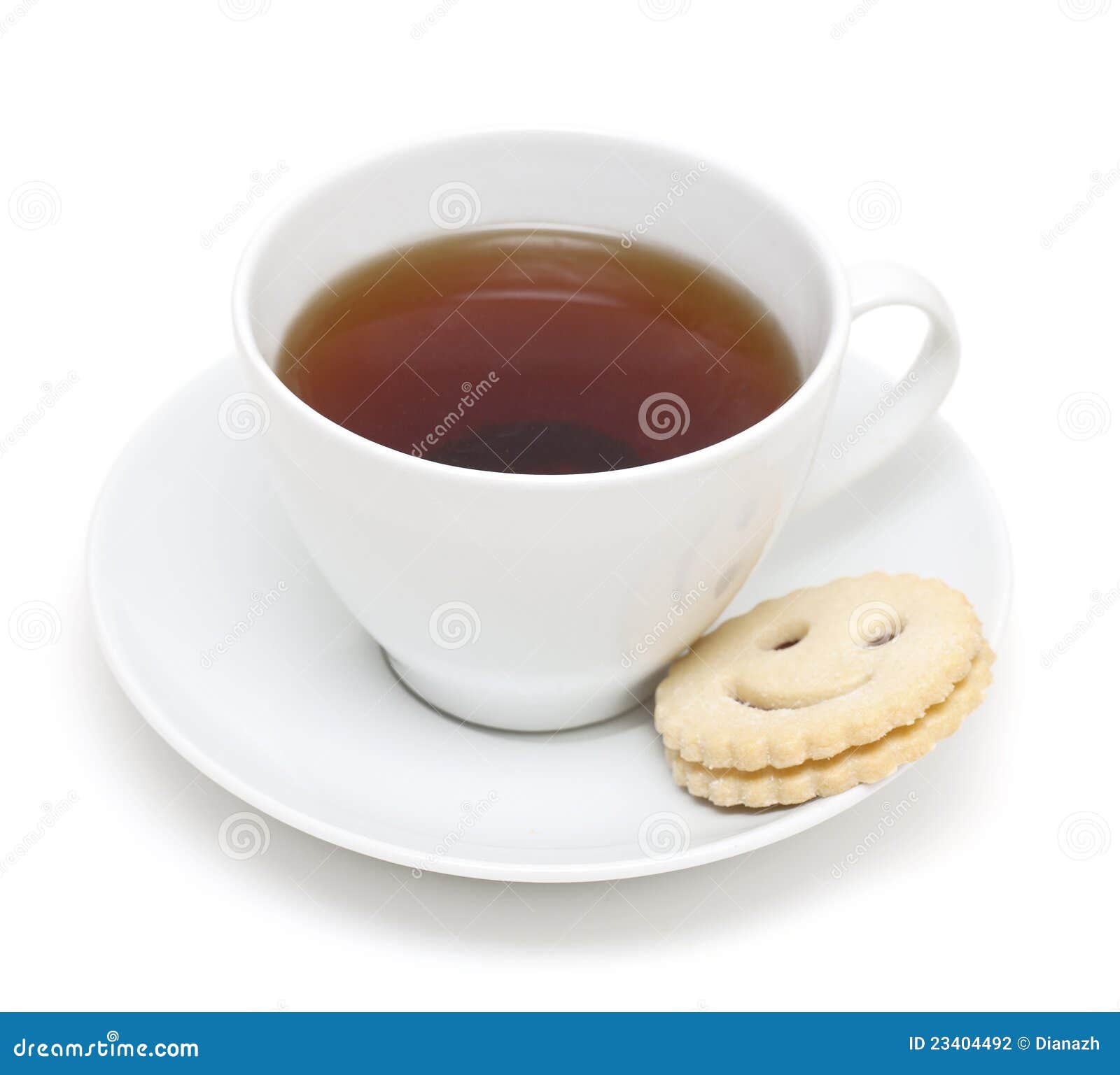 Cup of Tea and Smiling Cookie Stock Photo - Image of energy, delicious ...