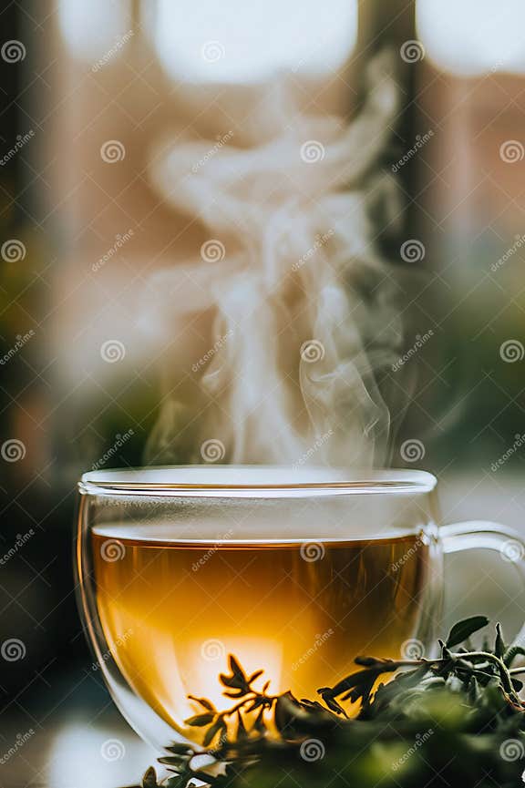 A Cup of Tea with Steam Coming Out of it Stock Image - Image of effect ...