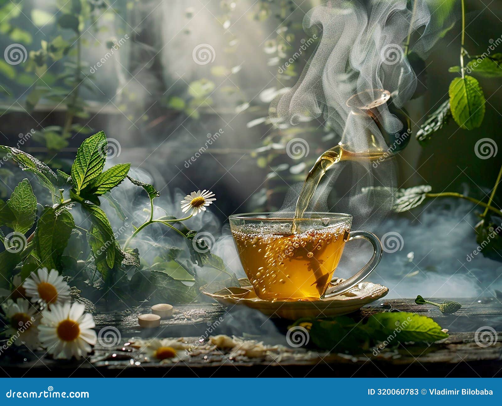 A Cup of Tea with Steam Rising Stock Illustration - Illustration of ...