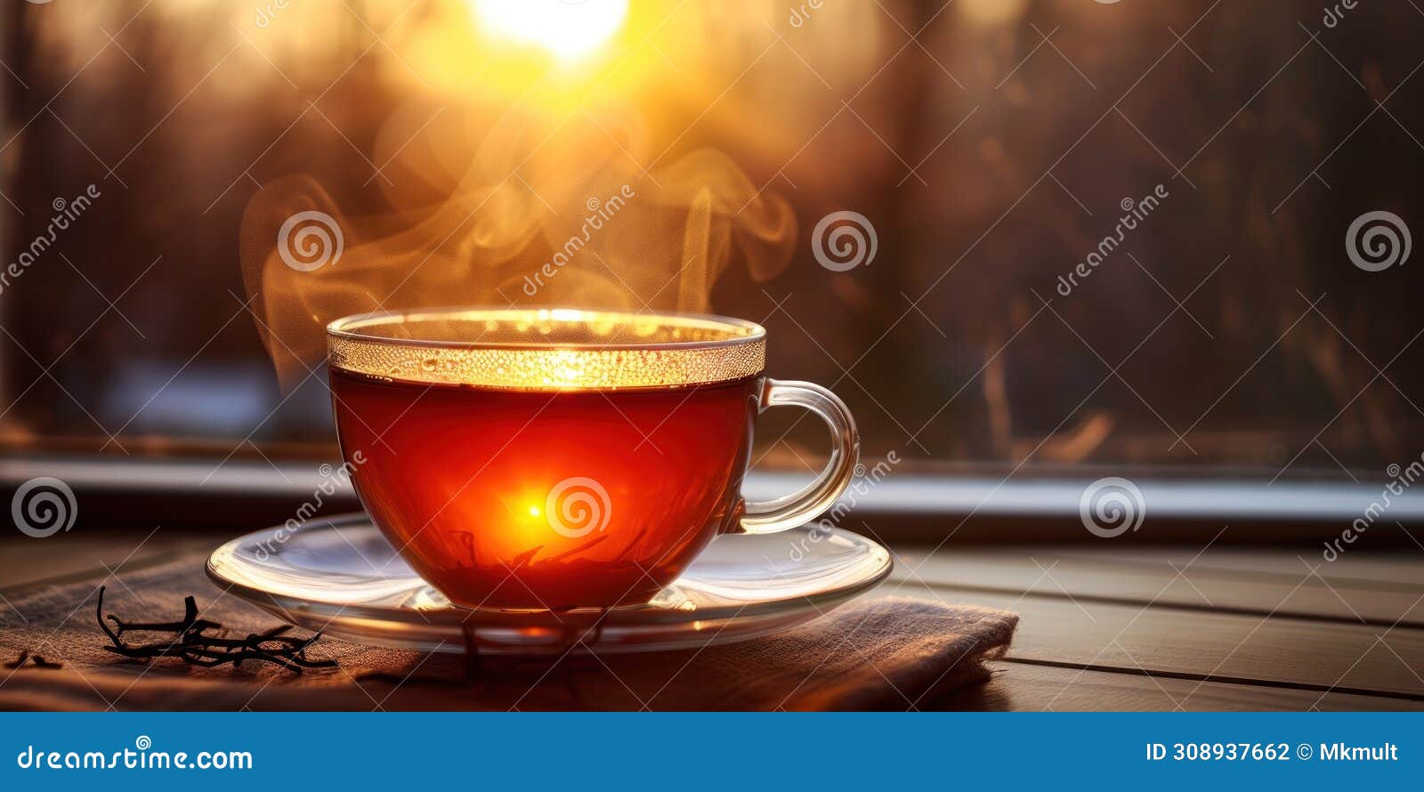 Steaming Cup of Tea stock photo. Image of calming, brown - 308937662