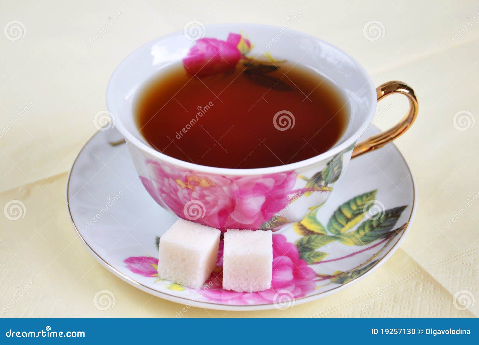 A cup of tea and sugar stock photo. Image of drink, ornament - 19257130