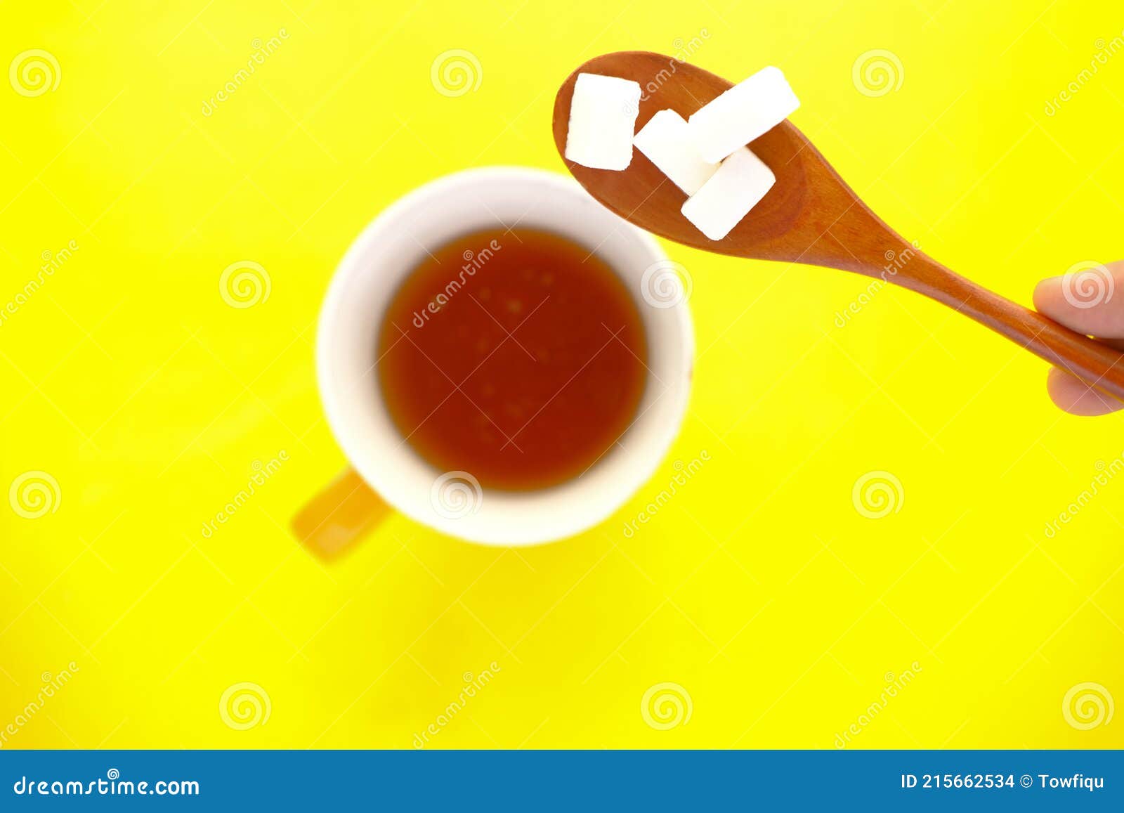 Cup of Tea and Sugar Cube on Spoon Stock Photo - Image of unhealthy ...