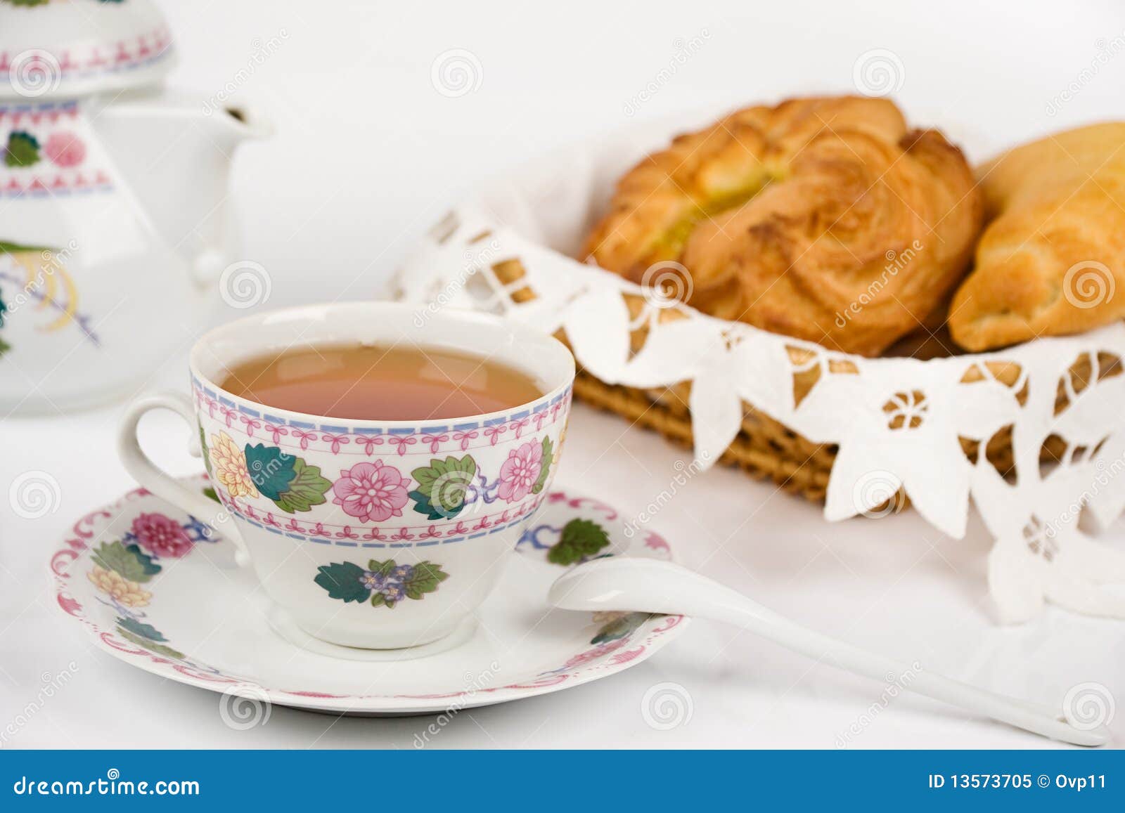 Cup of tea and tea bread stock image. Image of baked - 13573705