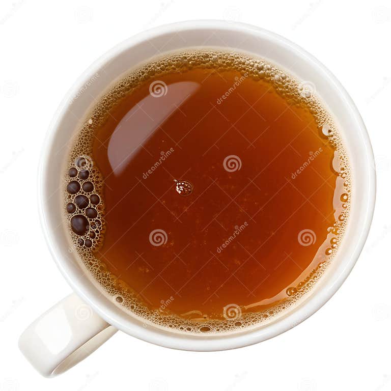 Cup of Tea Top View Isolated on White Background Stock Illustration ...