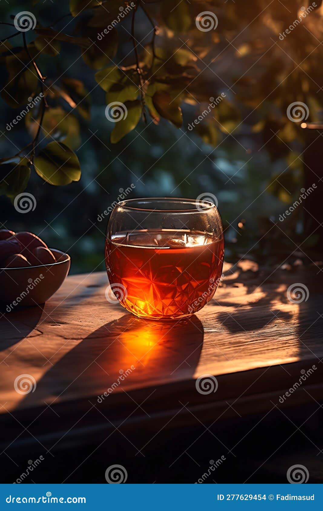 Cup of Tea with View and Sun Light Stock Illustration - Illustration of ...