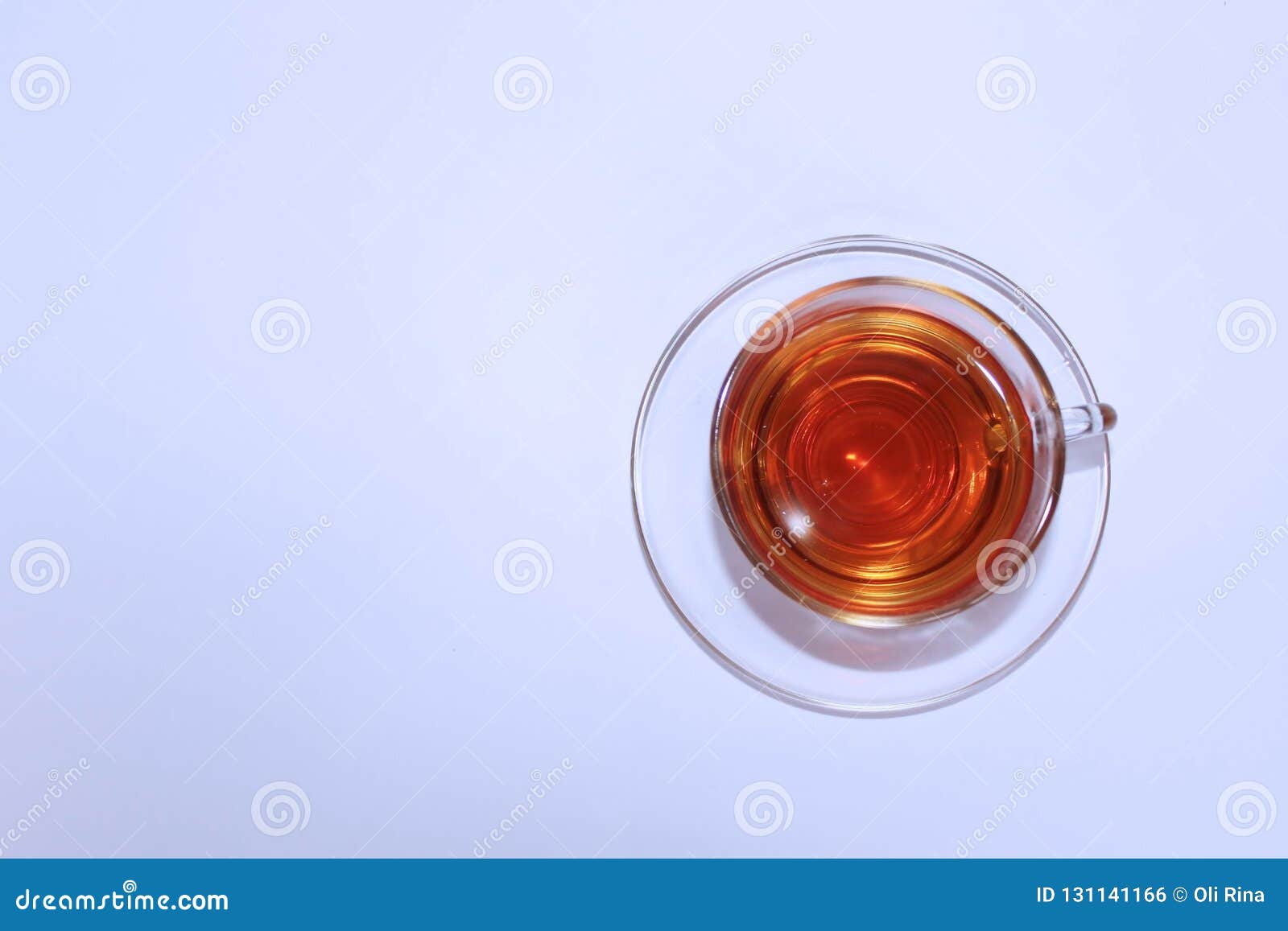 A Cup of Black Tea on a White Background. the View from the Top. Stock ...