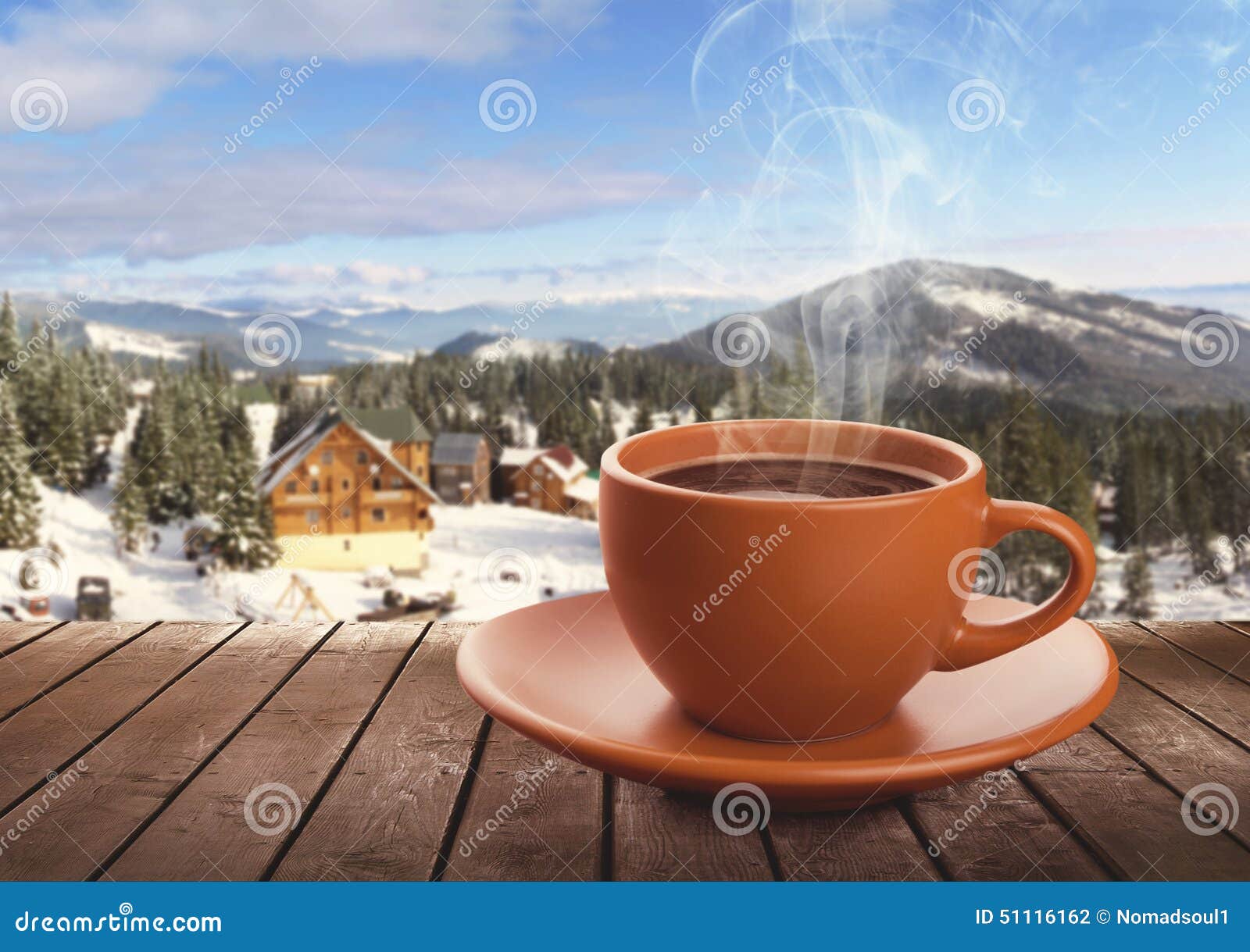 Cup of Tea on Winter Background Stock Photo - Image of object, aroma ...
