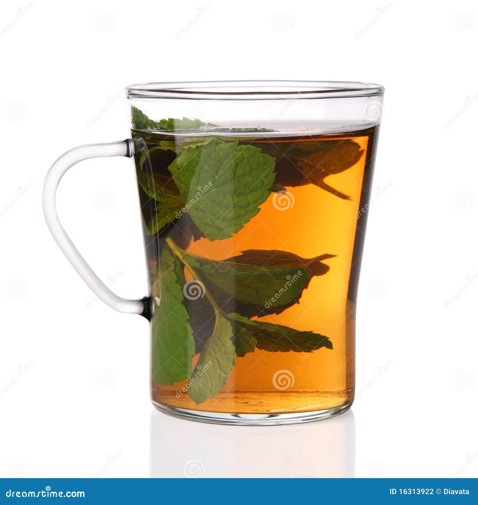 Cup Tee der frischen Minze stockfoto. Bild von blätter - 16313922