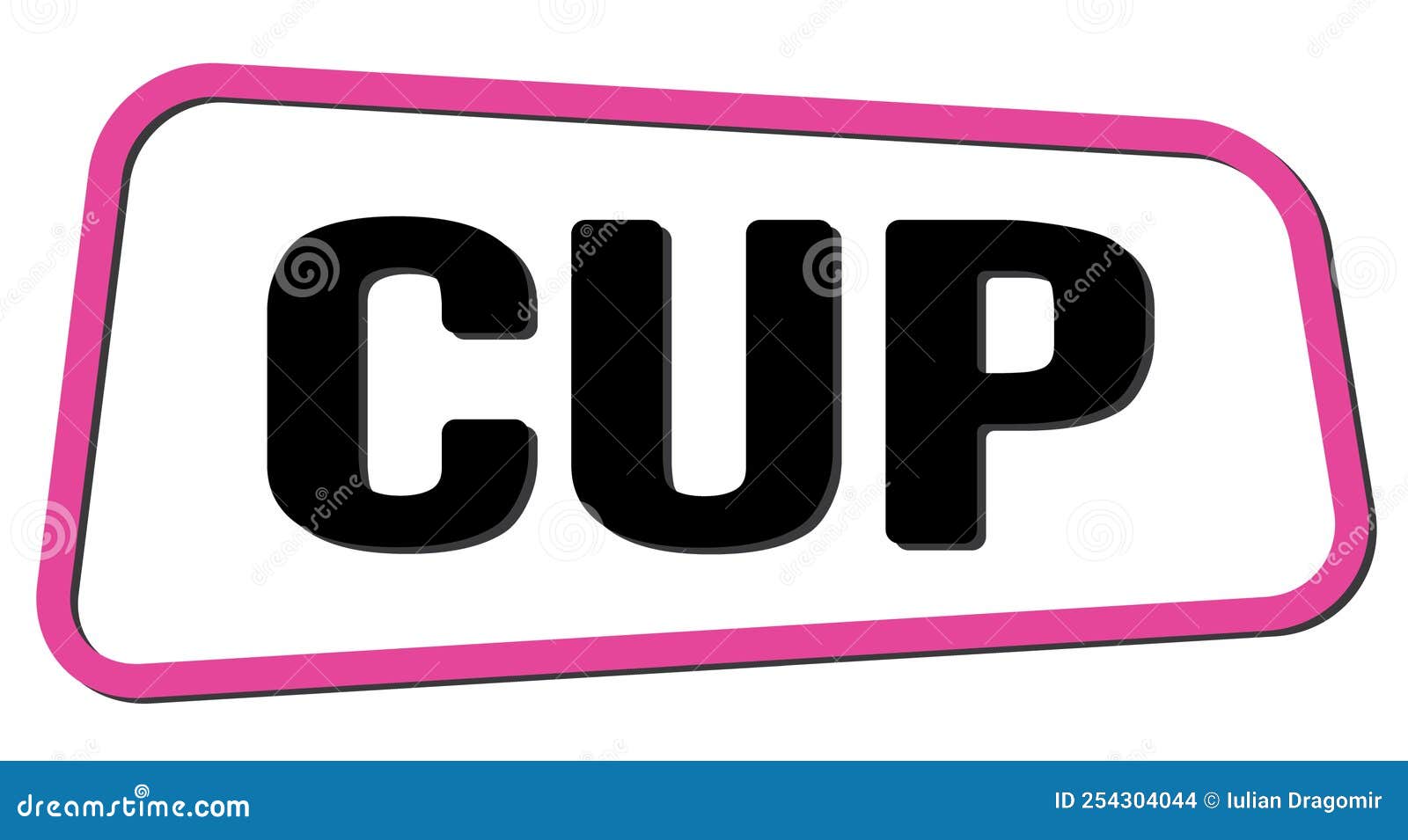 CUP Text on Pink-black Trapeze Stamp Sign Stock Illustration ...