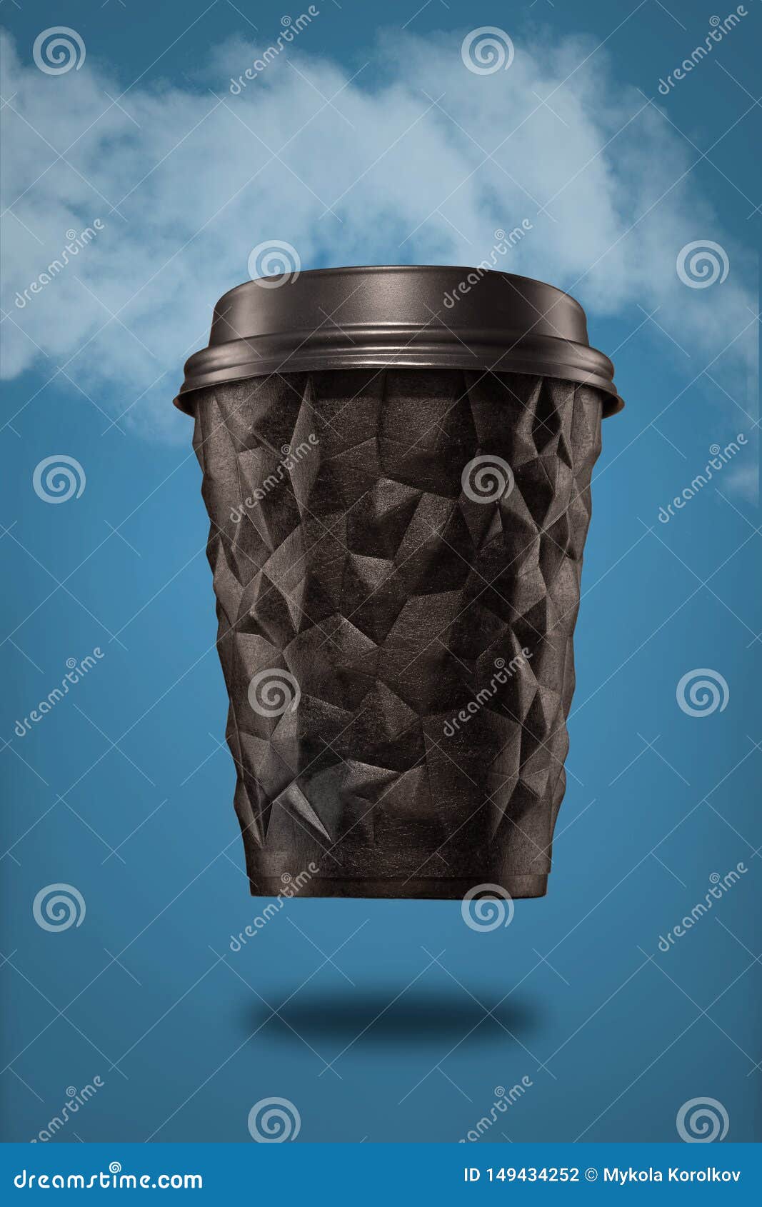 A Cup of Textured Coffee Geometry with a Black Cap Stock Photo - Image ...