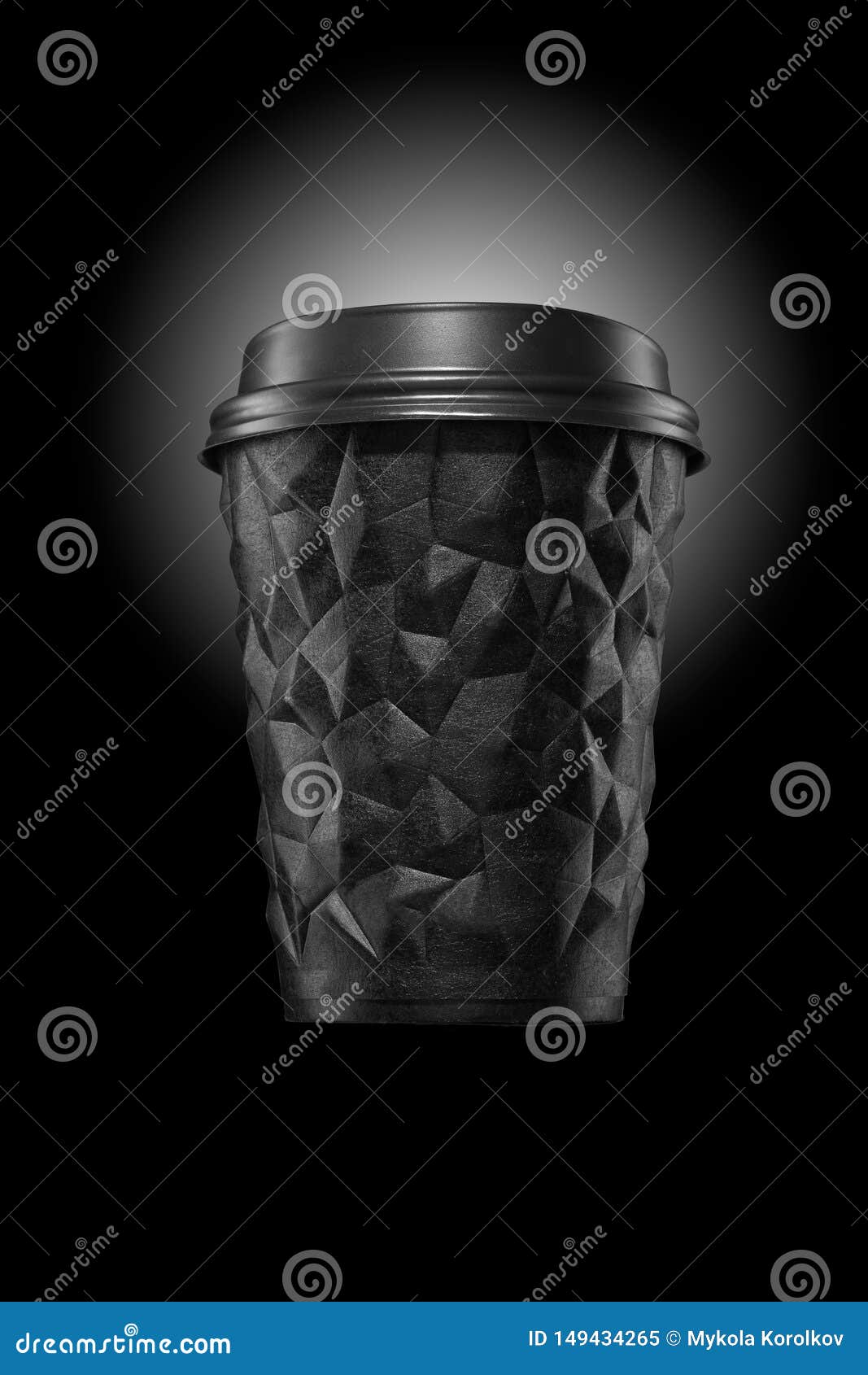 A Cup of Textured Coffee Geometry with a Black Cap Stock Image - Image ...