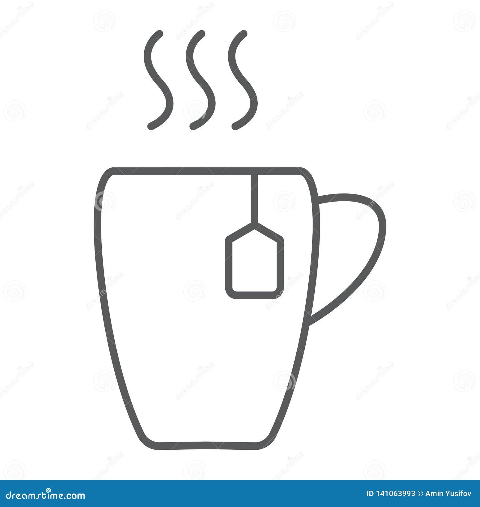 Cup Thin Line Icon, Food and Drink, Hot Tea Sign, Vector Graphics, a ...