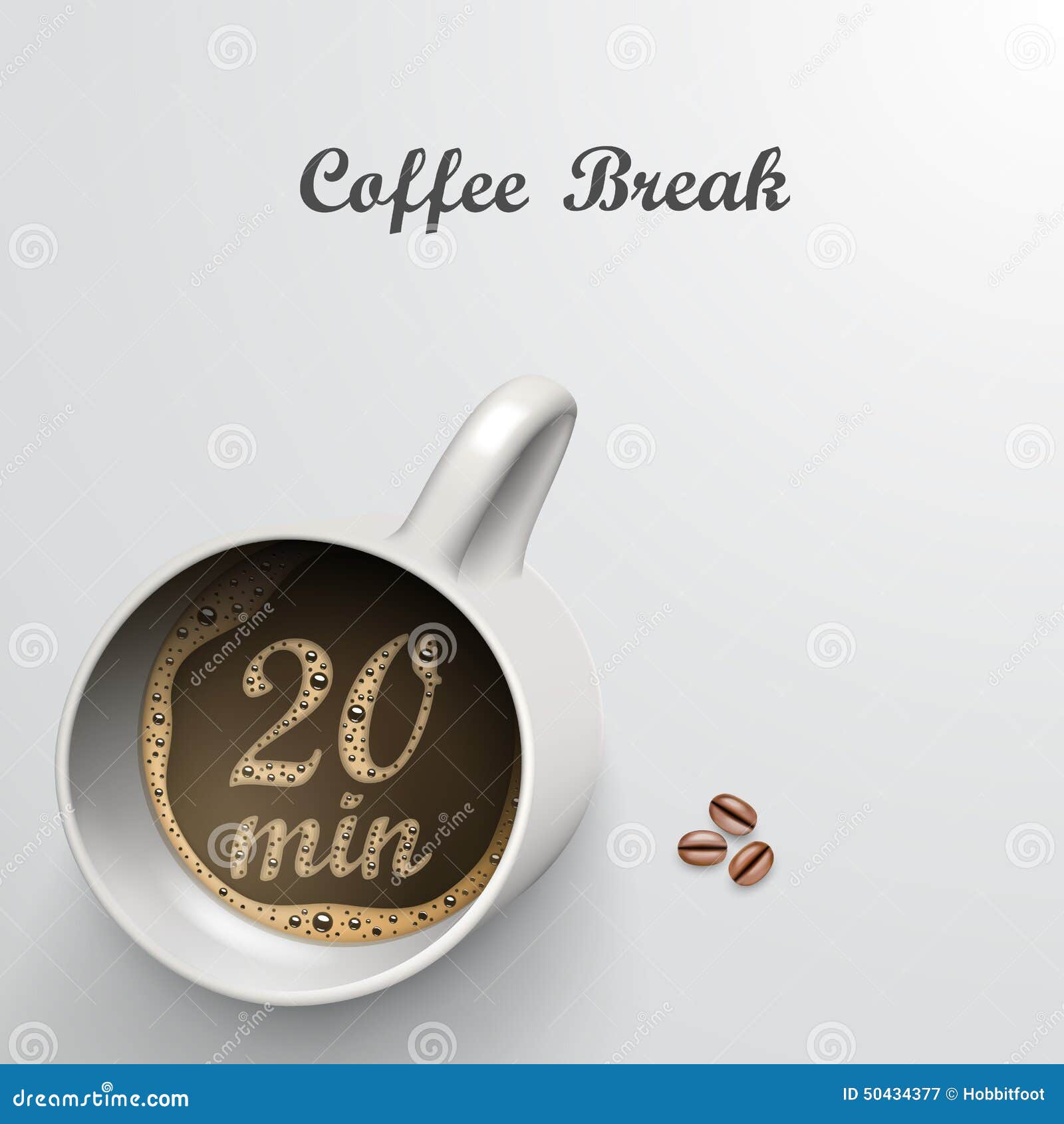 Cup with a Time of Minutes Break Stock Vector - Illustration of morning ...