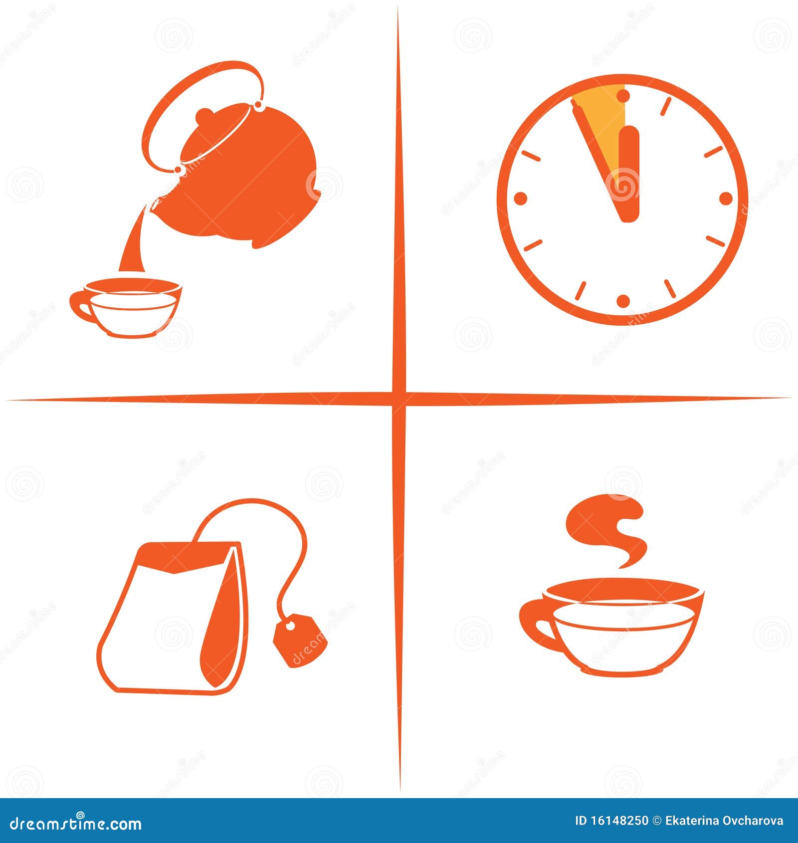 Tea Time Teapots Teacups Teabags Beverage Herbal Leaves Background ...