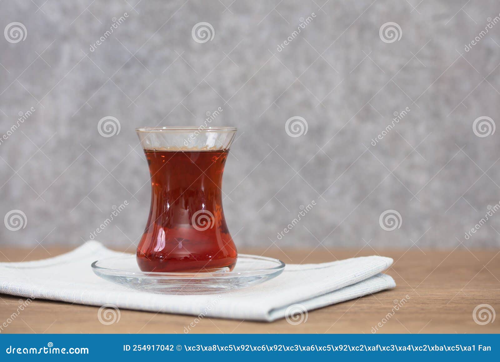 A Cup of Turkish Black Tea on the Table Stock Photo - Image of blue ...