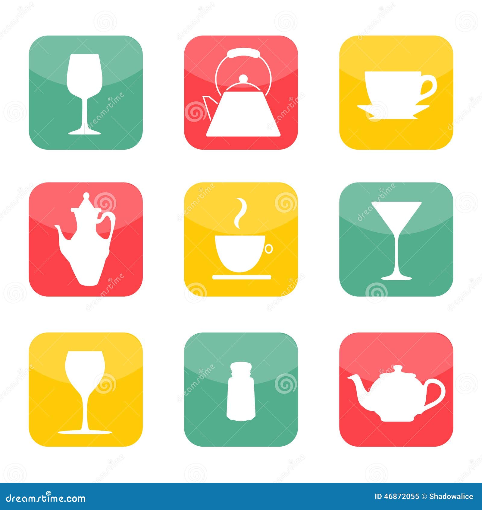 Cup Vectors Set stock vector. Illustration of icon, cocktail - 46872055