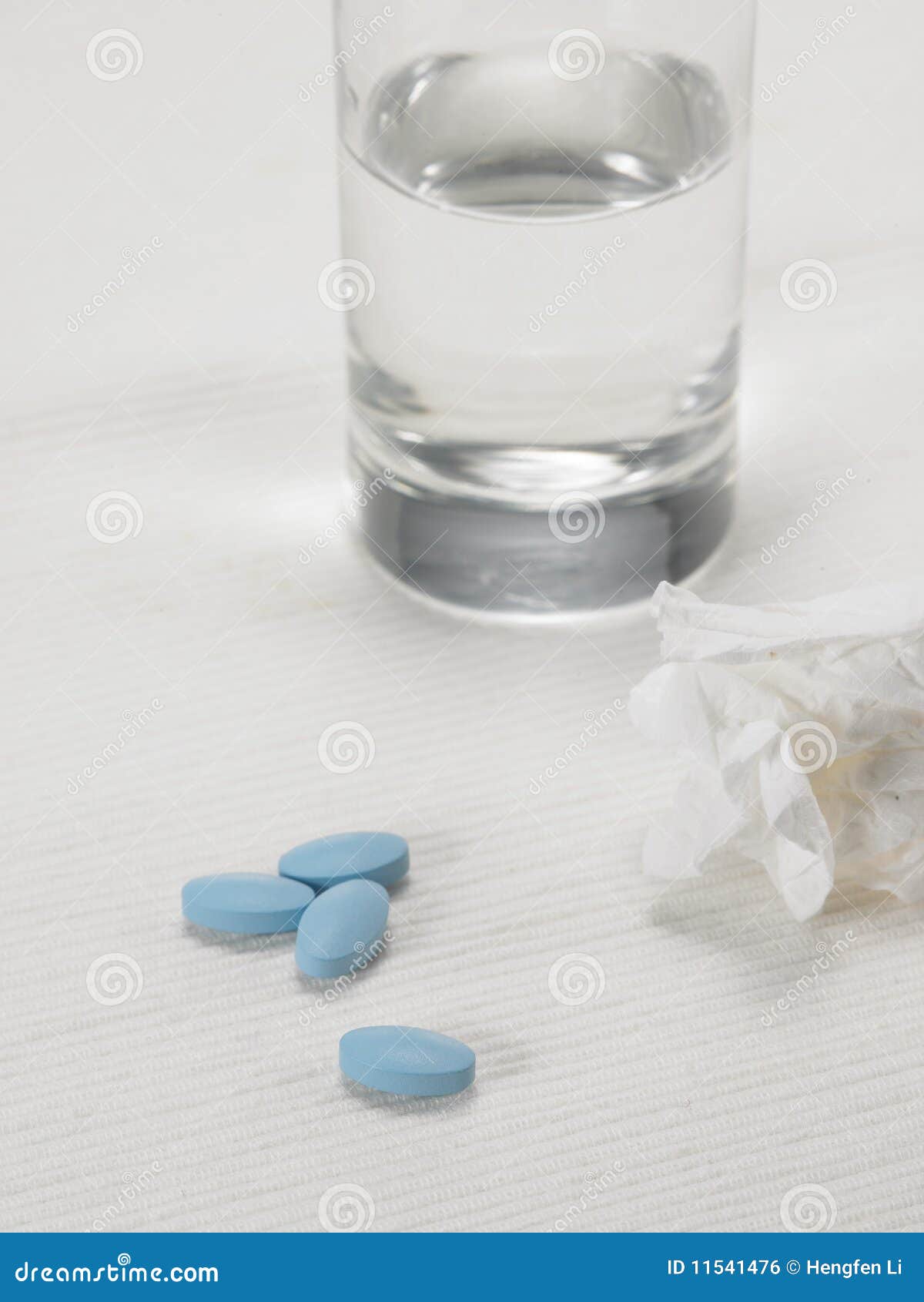 A Cup of Water & Blue Tablets Stock Photo - Image of cure, healthy ...