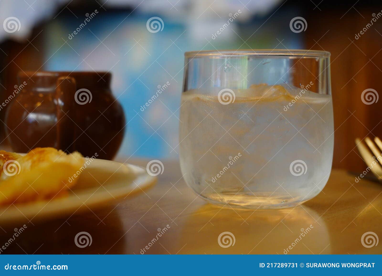 A Cup of Water on Wooden Table. Stock Image - Image of juice, wine ...