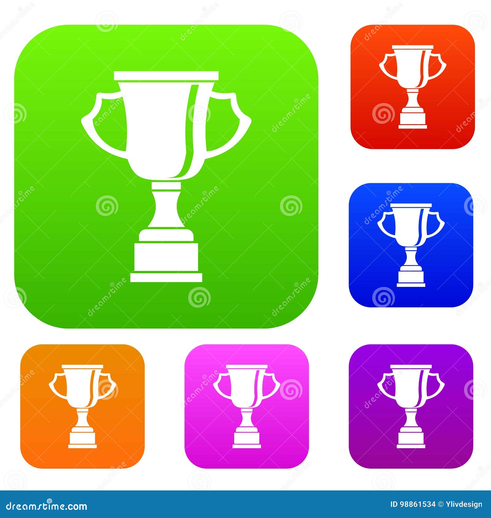 Cup for win set collection stock vector. Illustration of prize - 98861534