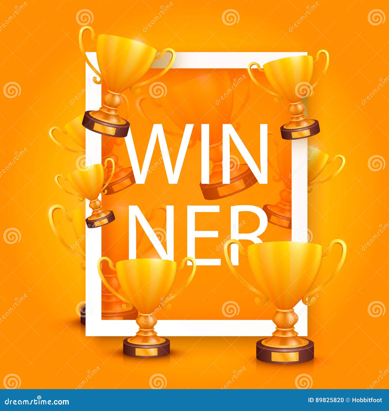 Cup Winner Cover Frame. Collage Object. Vector Illustration Stock ...