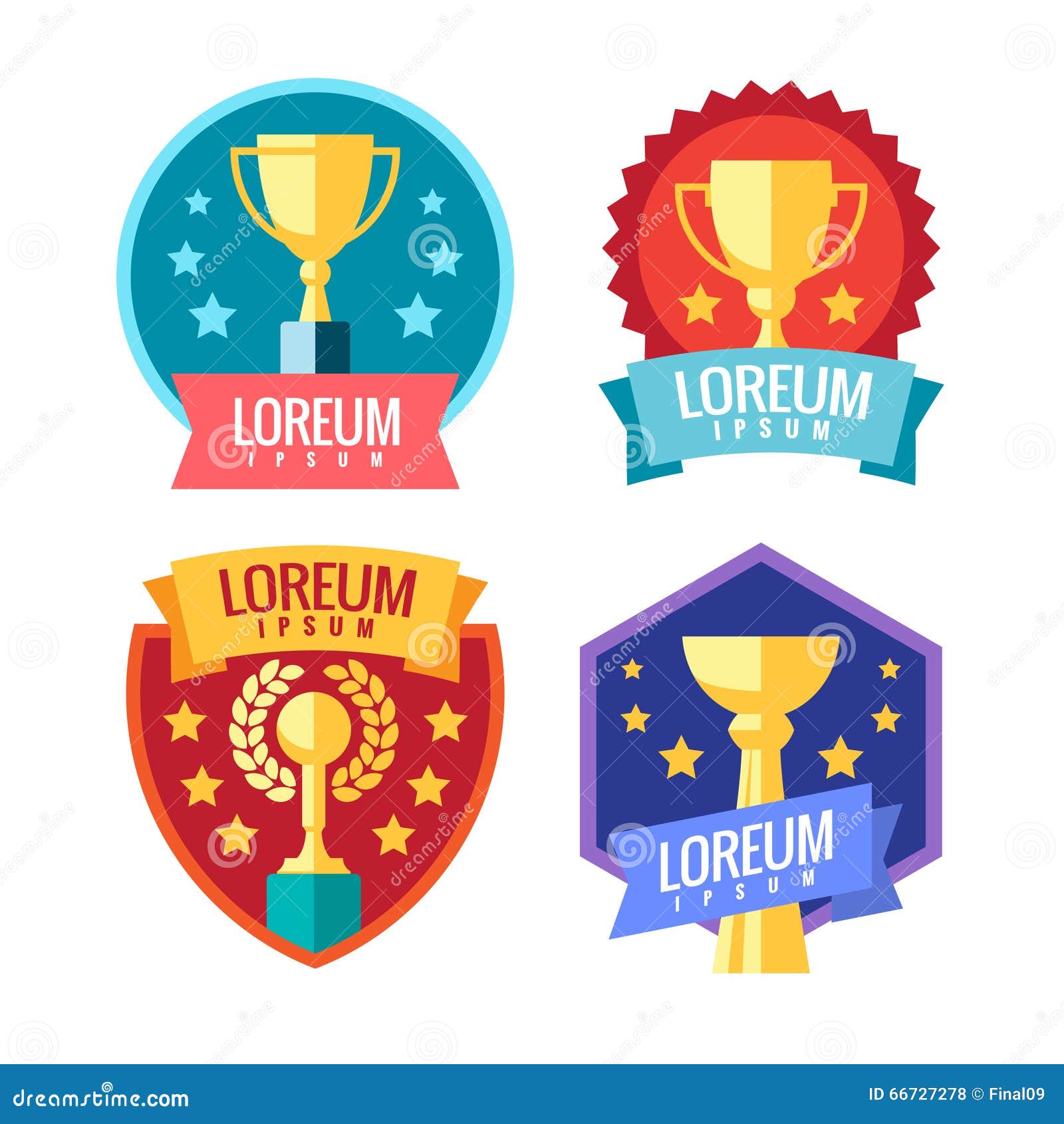 Cup Winner Logo. Emblems Set Stock Vector - Illustration of game ...