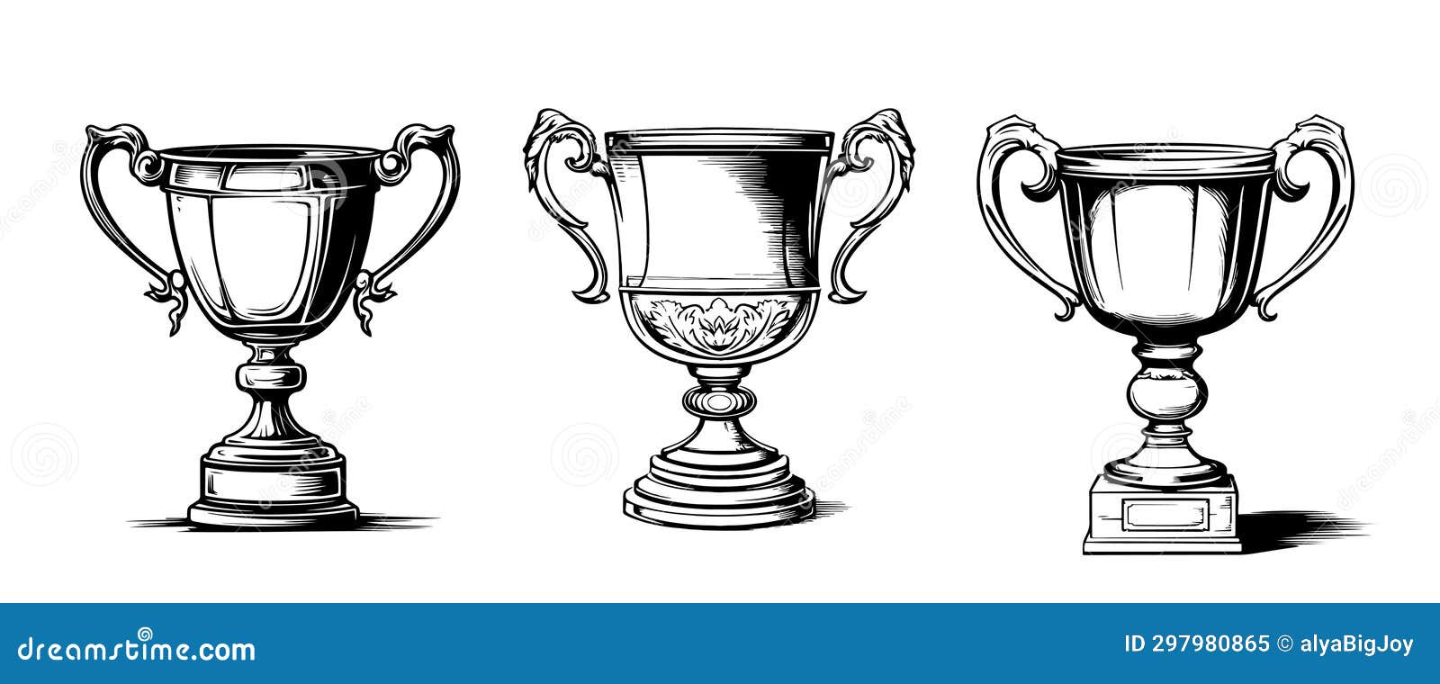 Cup Winner Set. Sketch. Vector Stock Vector - Illustration of ...