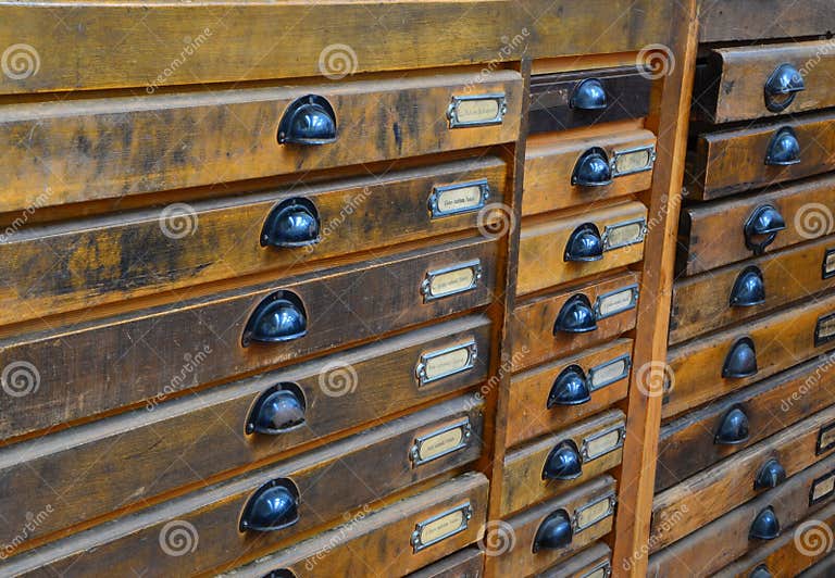 A Cupboard with Block Letters Stock Photo - Image of font, lead: 29369736
