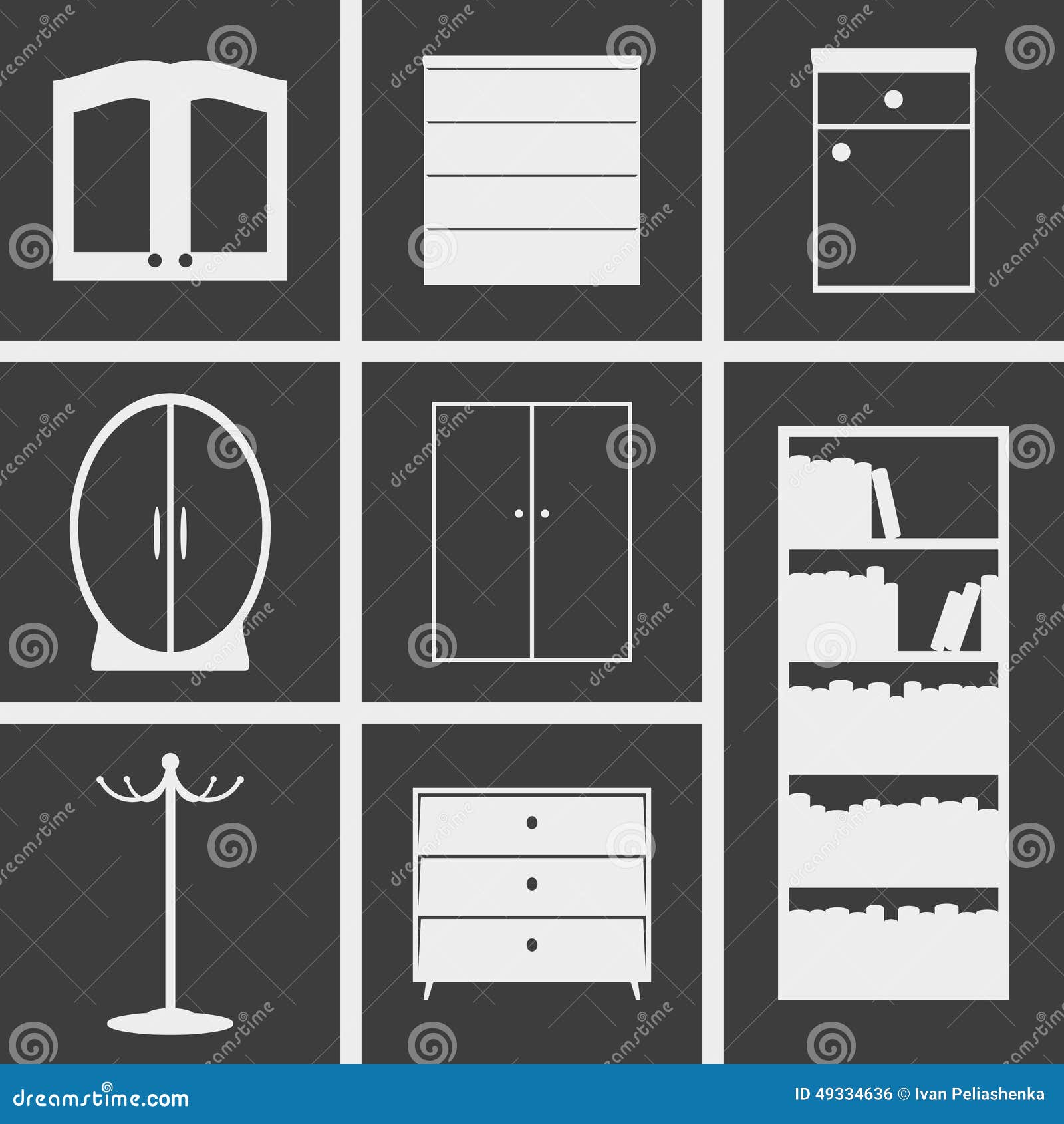 Cupboard Icons stock illustration. Illustration of home - 49334636