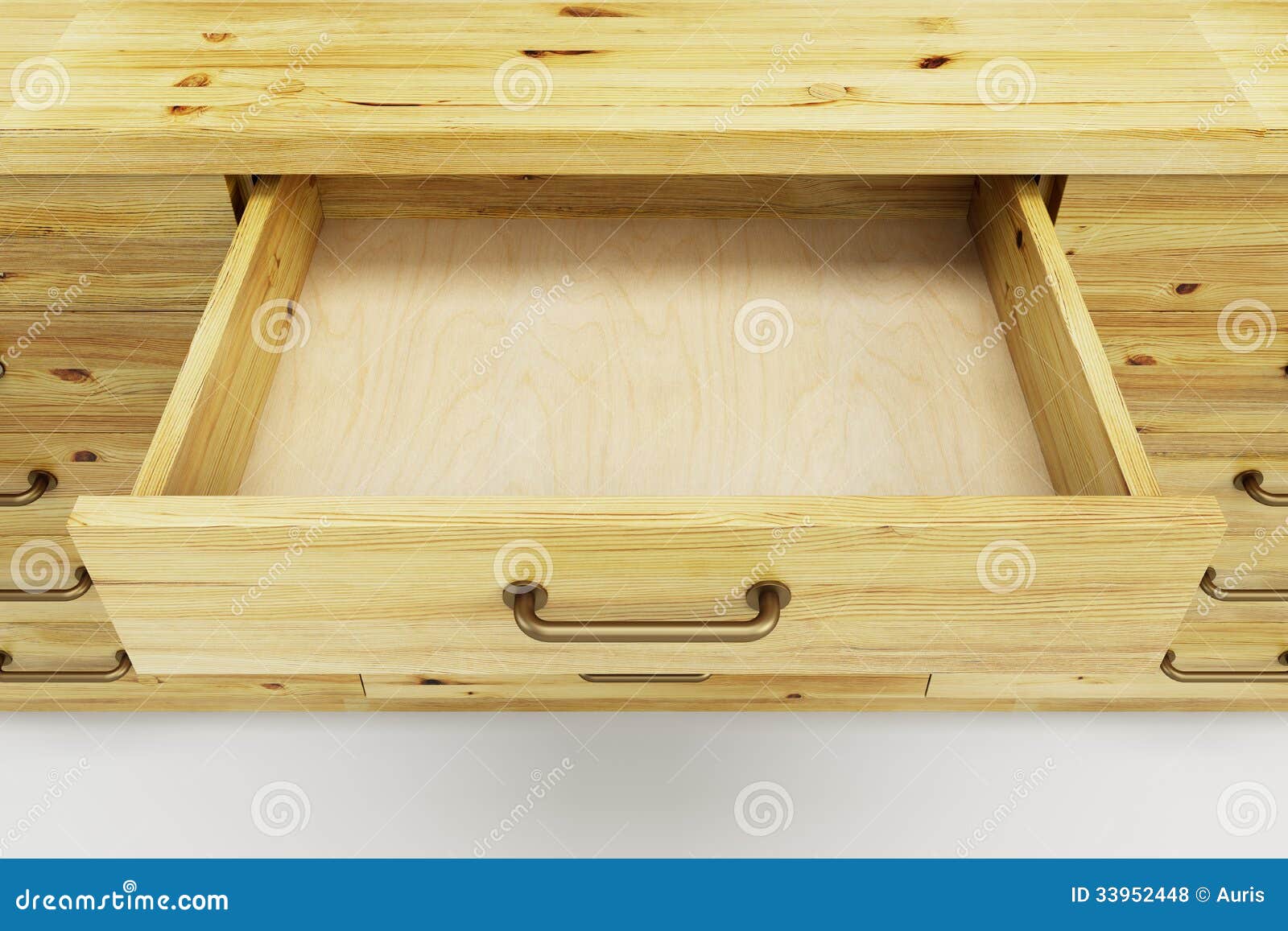 Cupboard with Opened Drawer Stock Illustration - Illustration of space ...