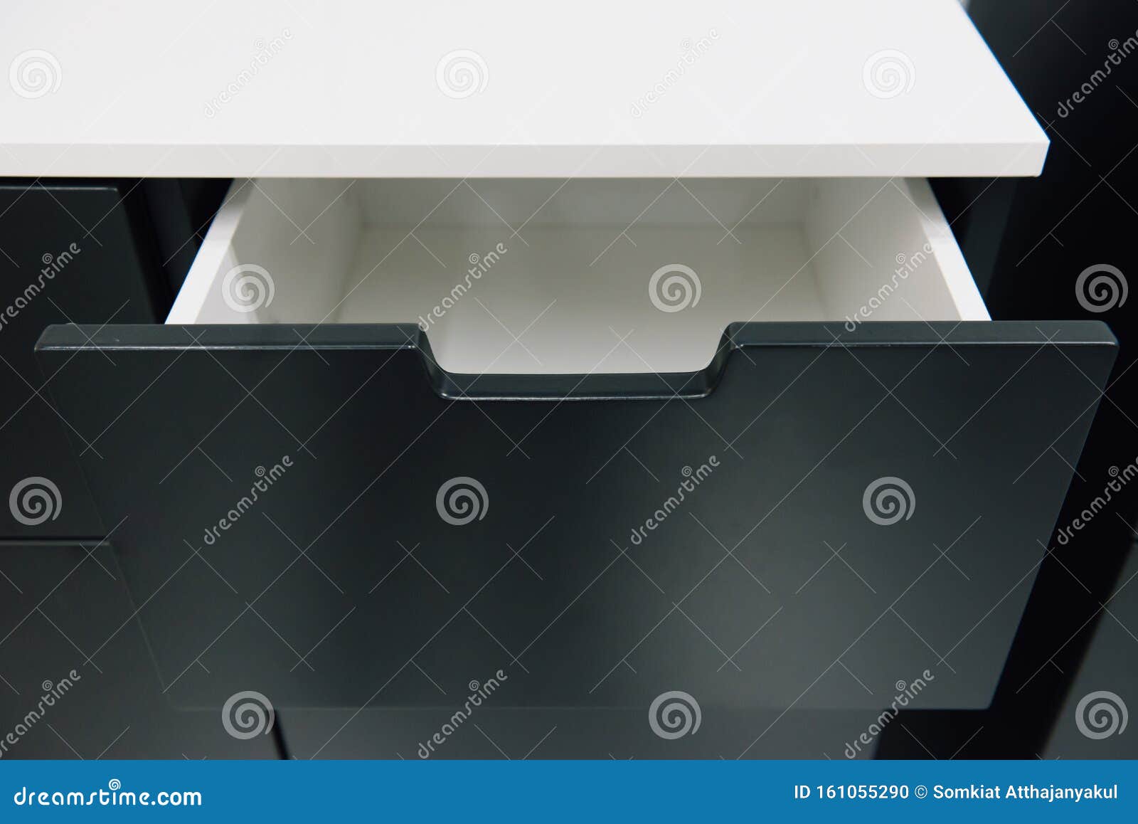 Cupboard with Opened Empty Drawer. Stock Photo - Image of handle, clean ...