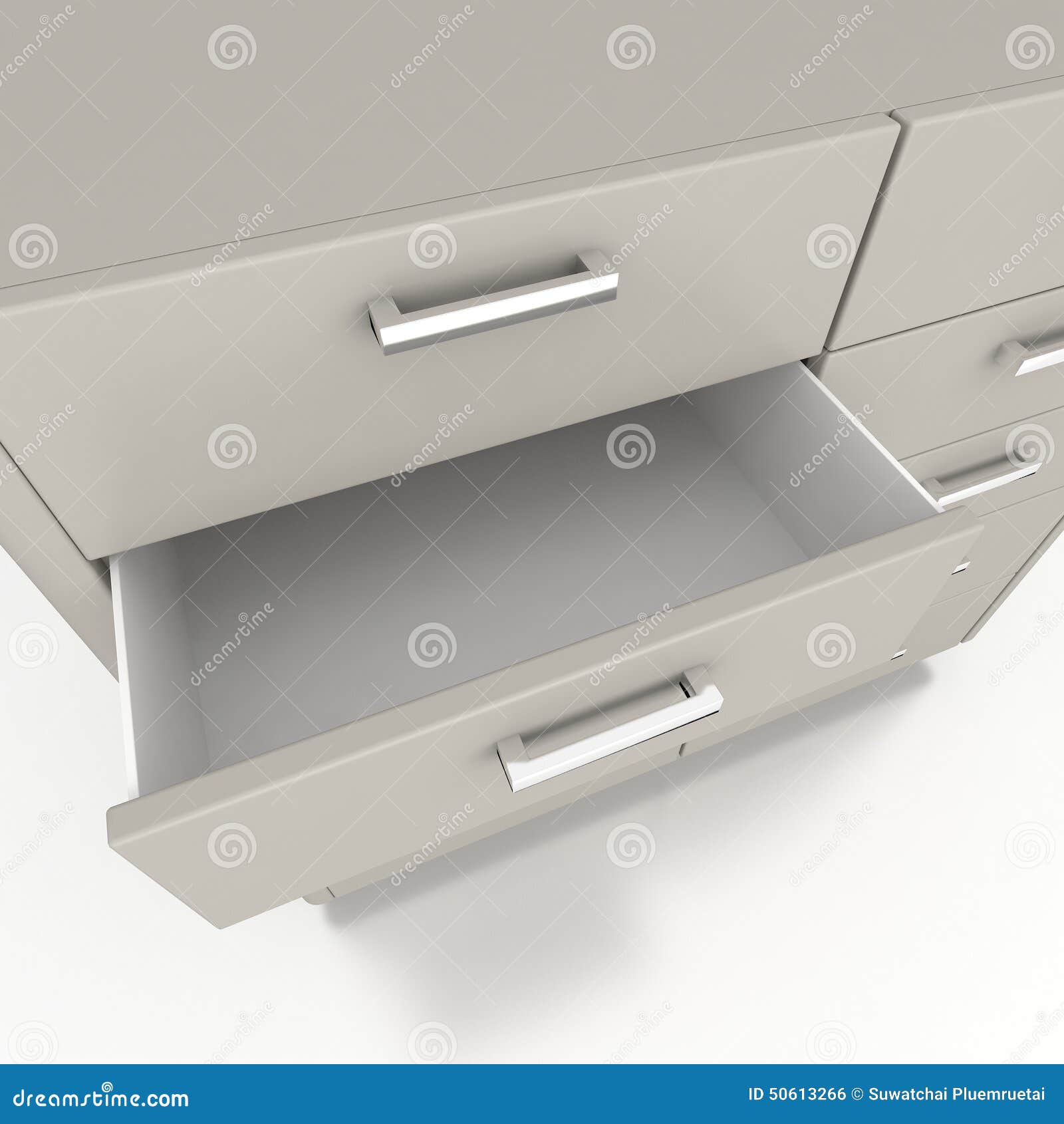 Cupboard with Opened Empty Drawer Stock Illustration - Illustration of ...