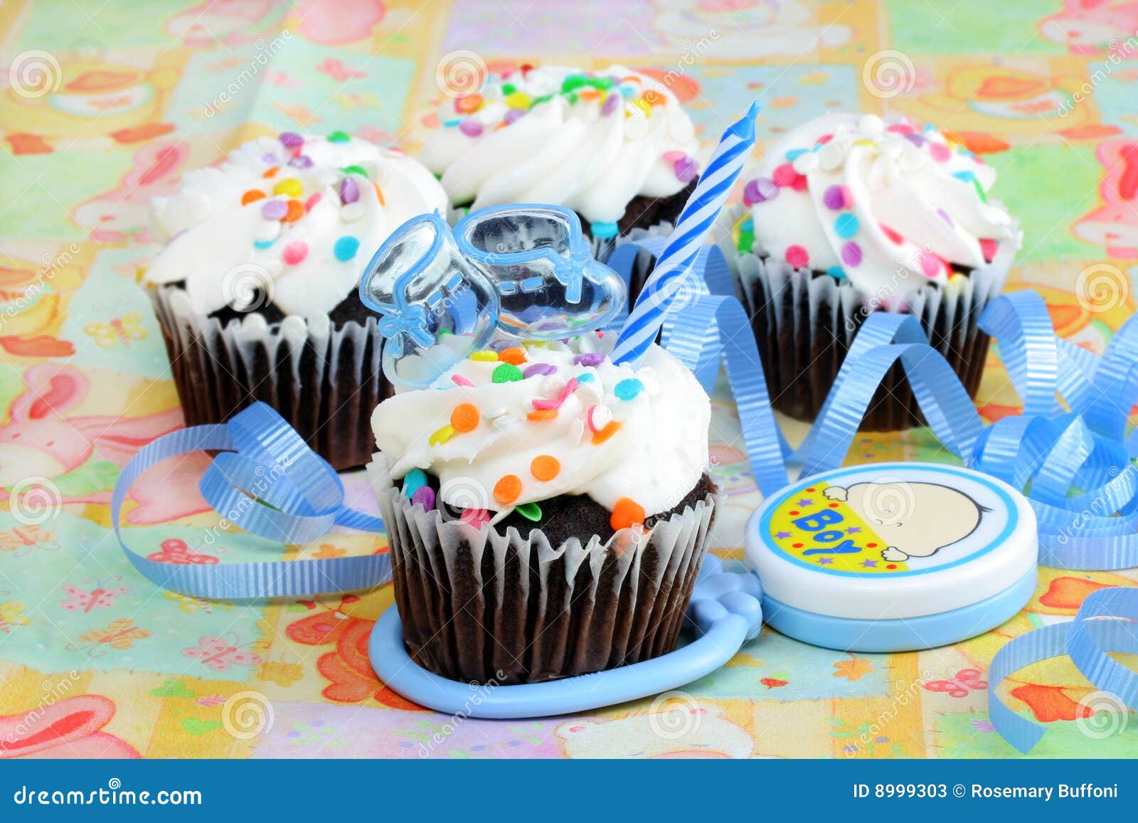 Cupcake for Baby Boy stock image. Image of birthday, blue - 8999303
