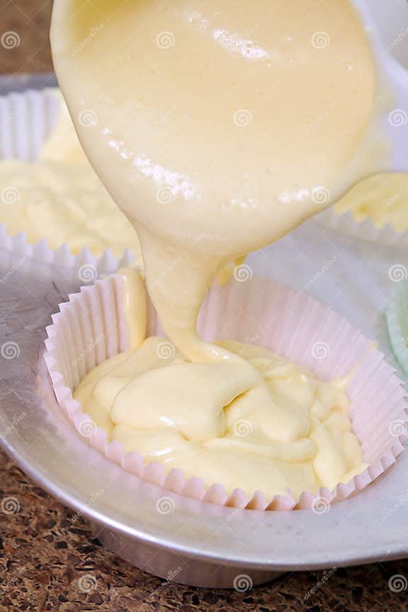 Cupcake batter stock image. Image of batter, blue, pink - 8917107