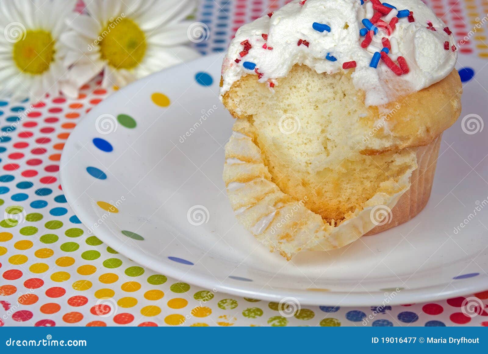 Cupcake bite stock image. Image of blossom, homemade - 19016477