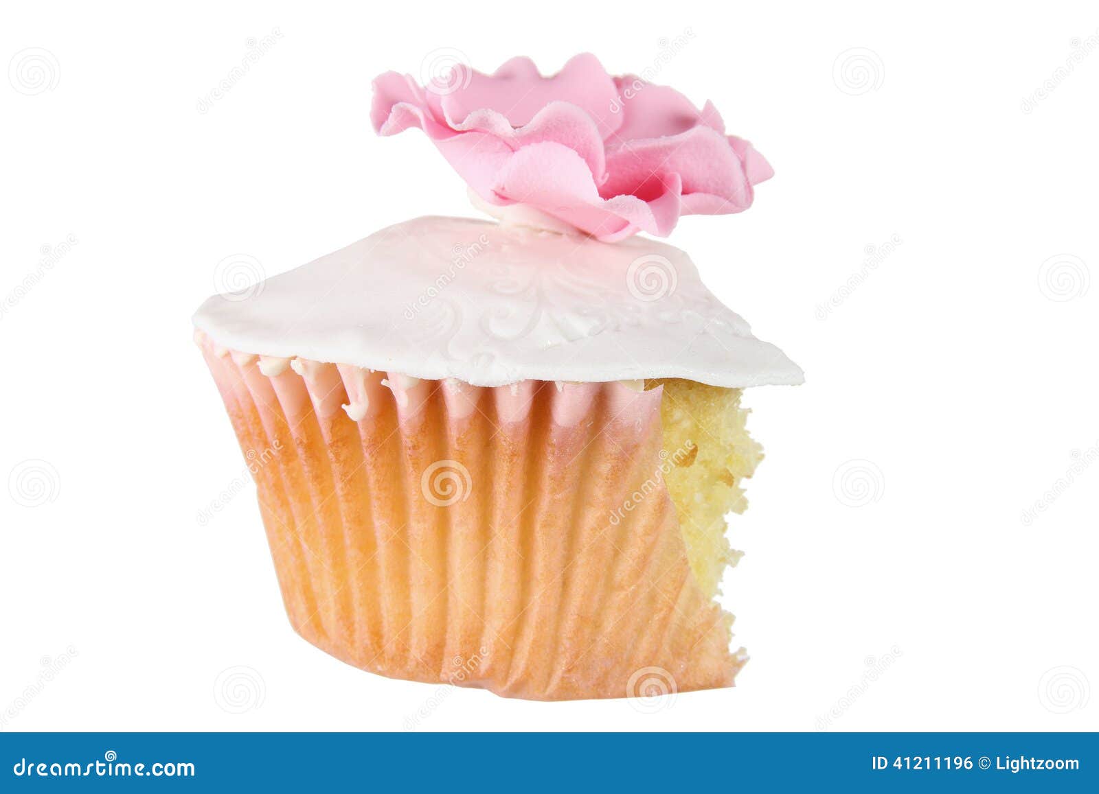 Cupcake stock photo. Image of white, biten, icing, sweet - 41211196