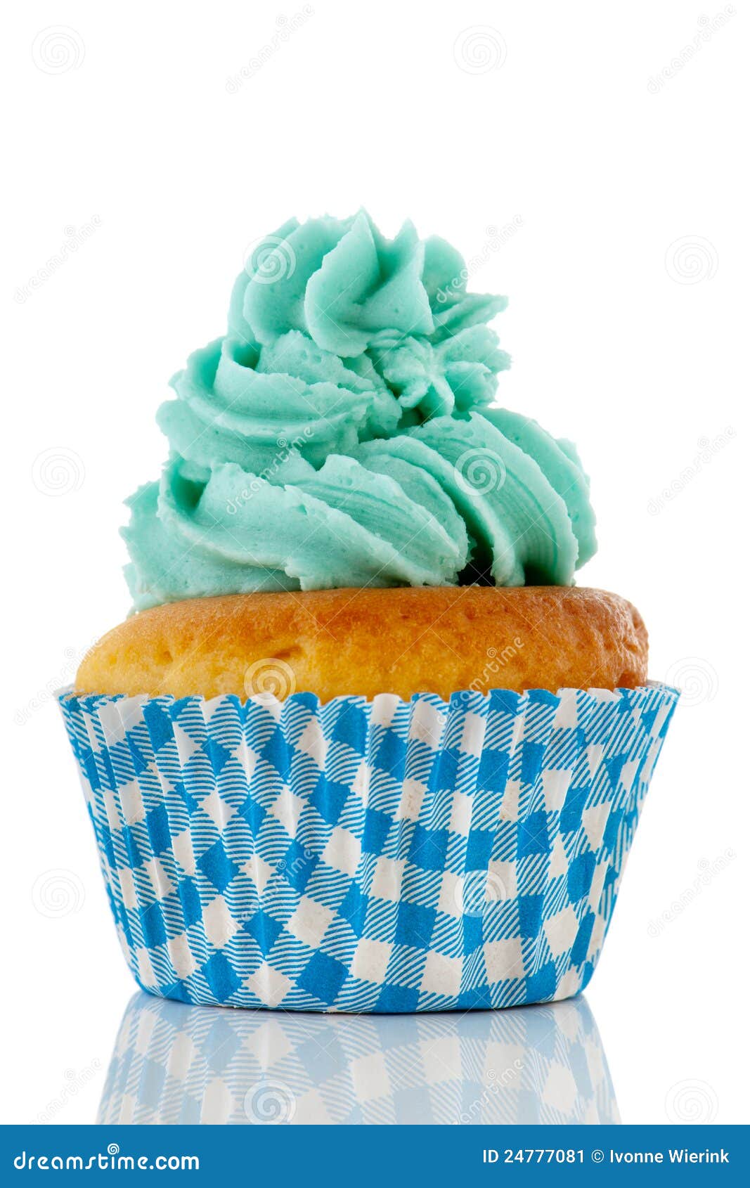 Cupcake in blue and green stock image. Image of checked - 24777081