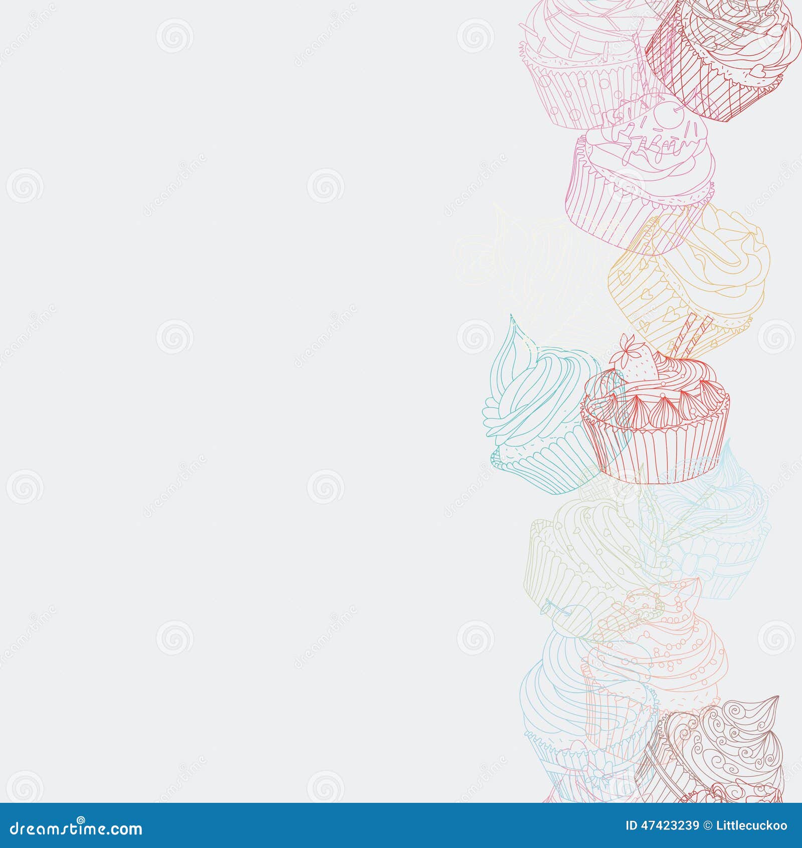 Cupcake border pattern stock vector. Illustration of bake - 47423239