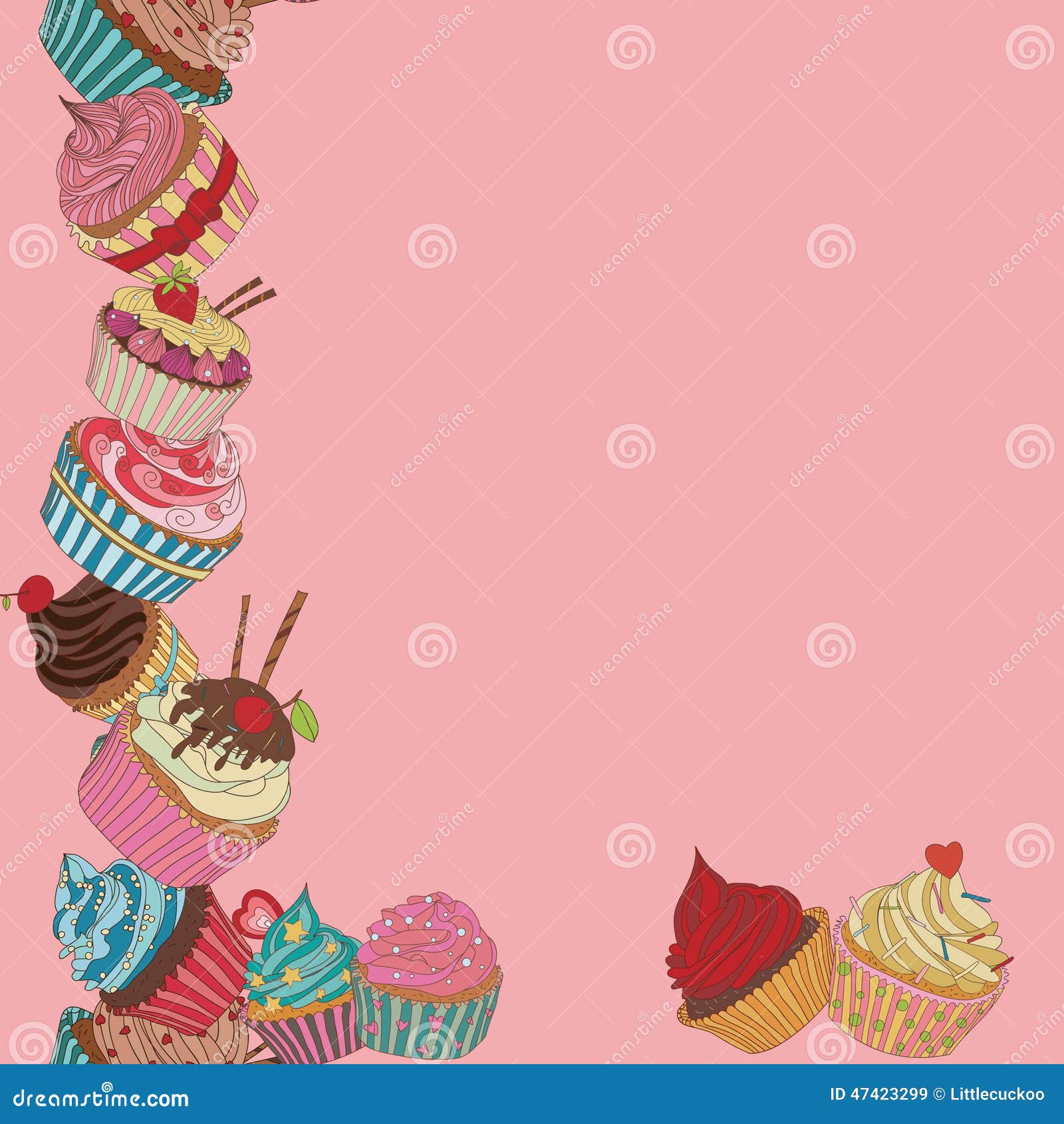 Cupcake border pattern stock vector. Illustration of charming - 47423299