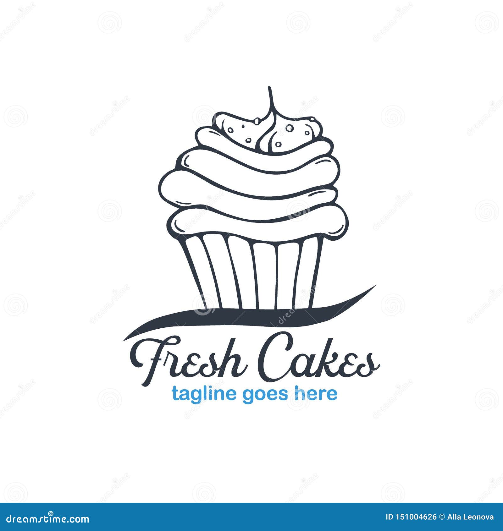Cupcake Or Cake Logo For Bakery And Pastry Stock Vector Illustration