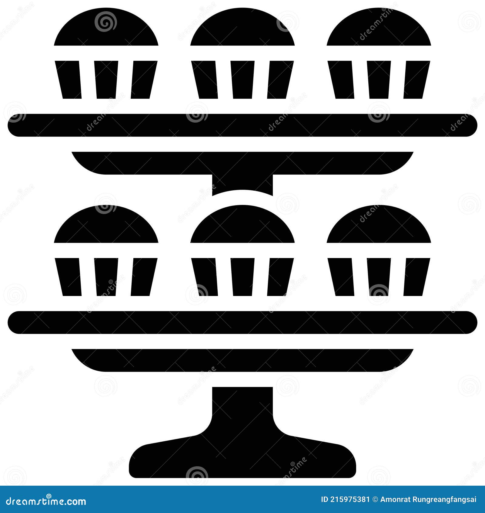 Cupcake on Cake Stand Icon, Bakery and Baking Related Vector Stock ...