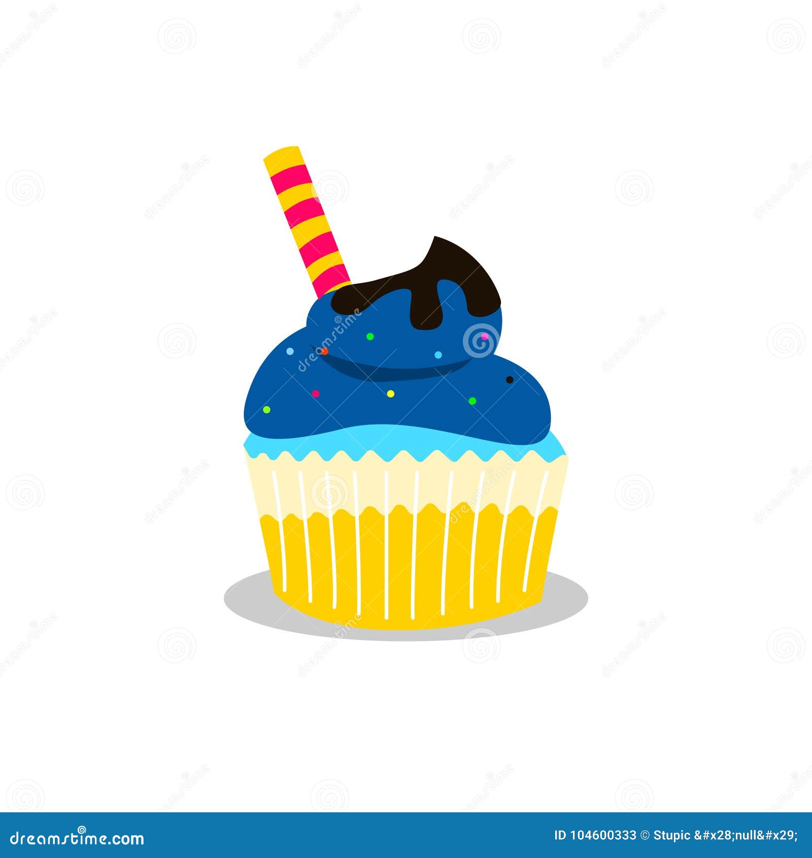 Cupcake Clipart Set Colorful Cupcakes Vector Illustration Sweet
