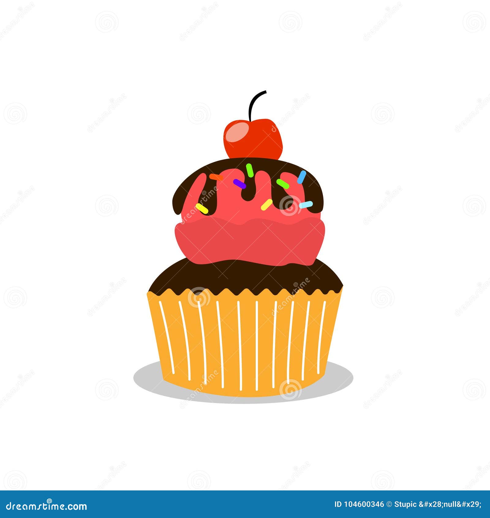 Cupcake Clipart Set Colorful Cupcakes Vector Illustration Sweet