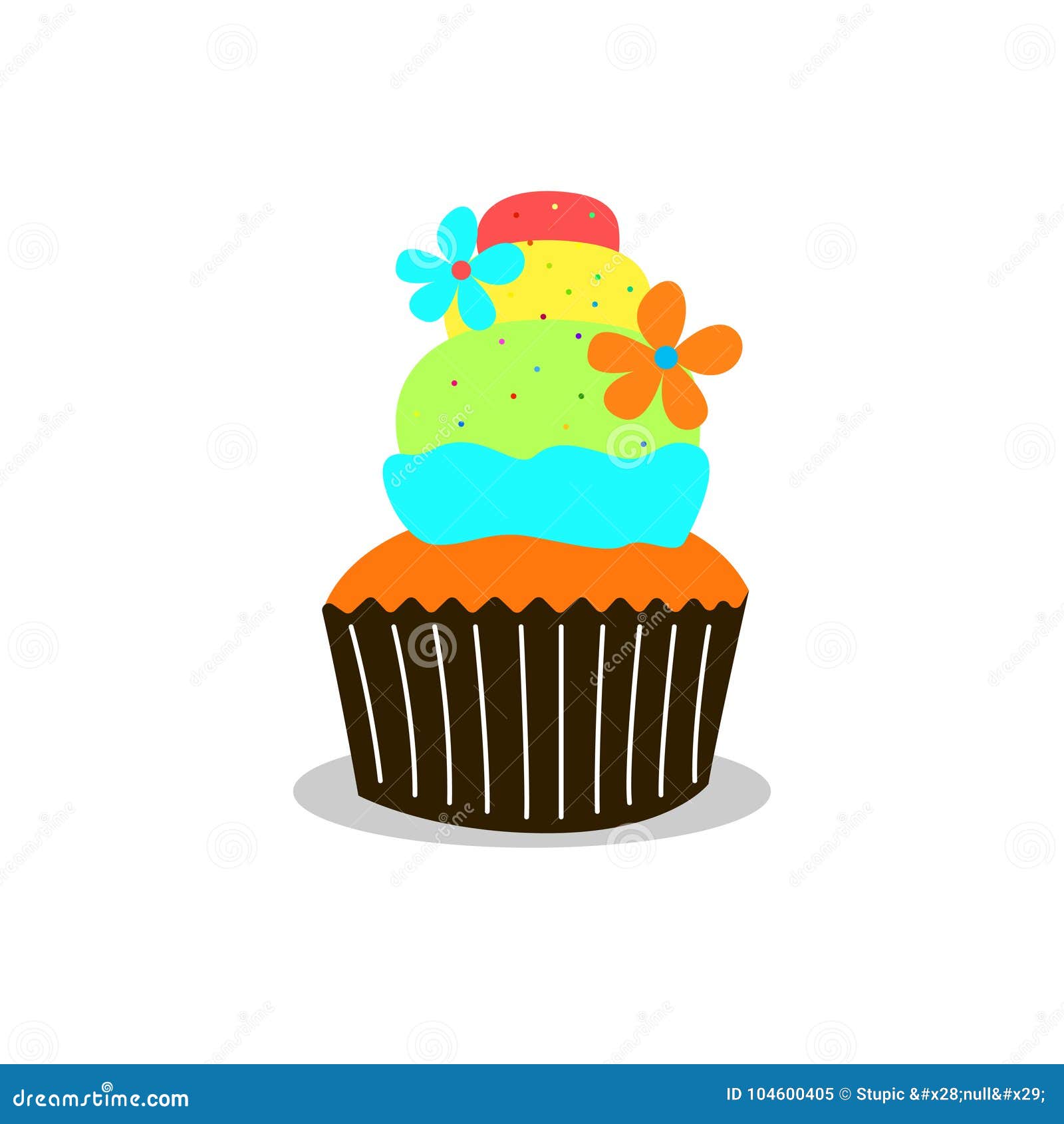Cupcake Clipart Set Colorful Cupcakes Vector Illustration Sweet