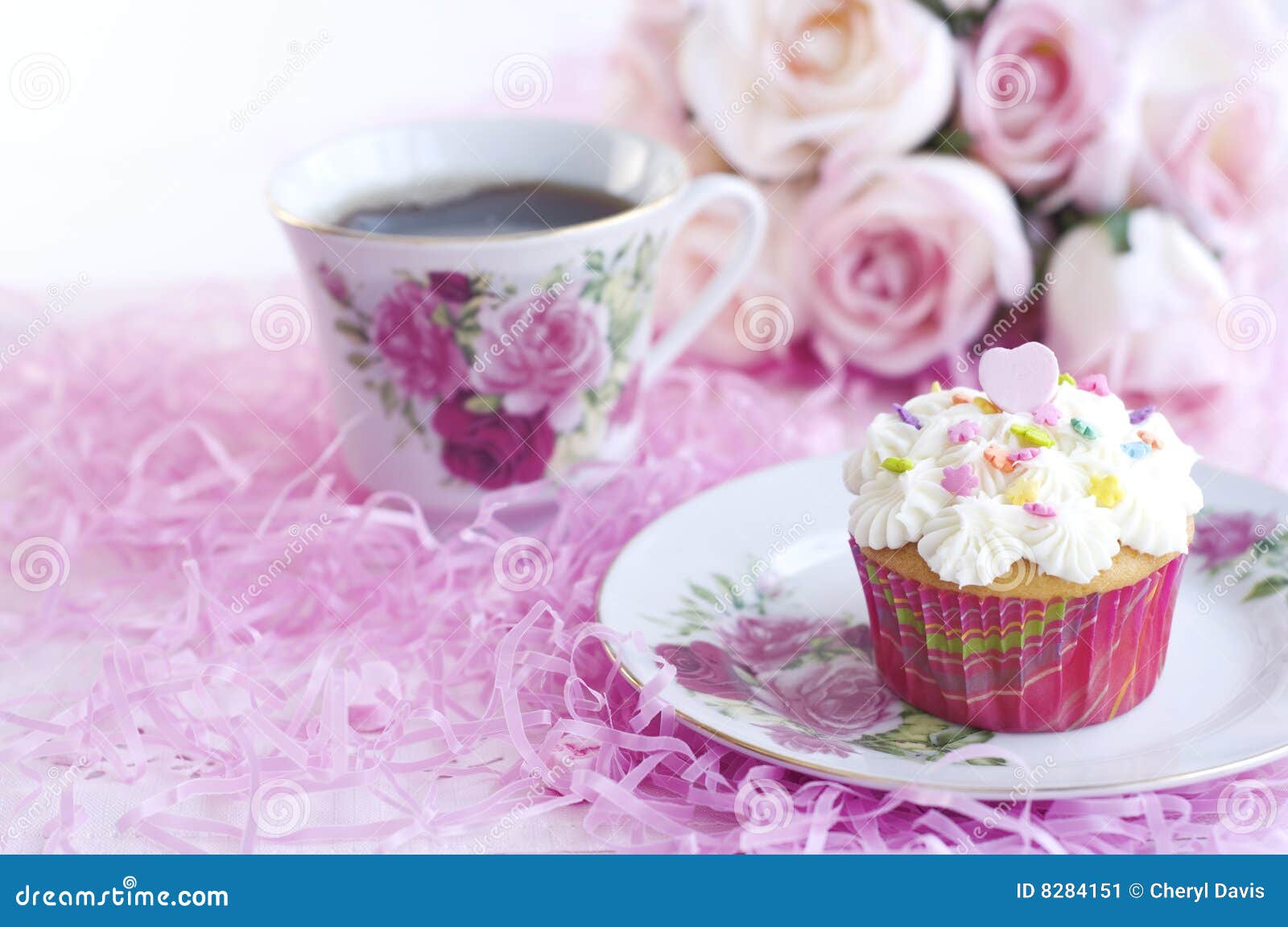 Cupcake with Coffee stock image. Image of candy, background - 8284151