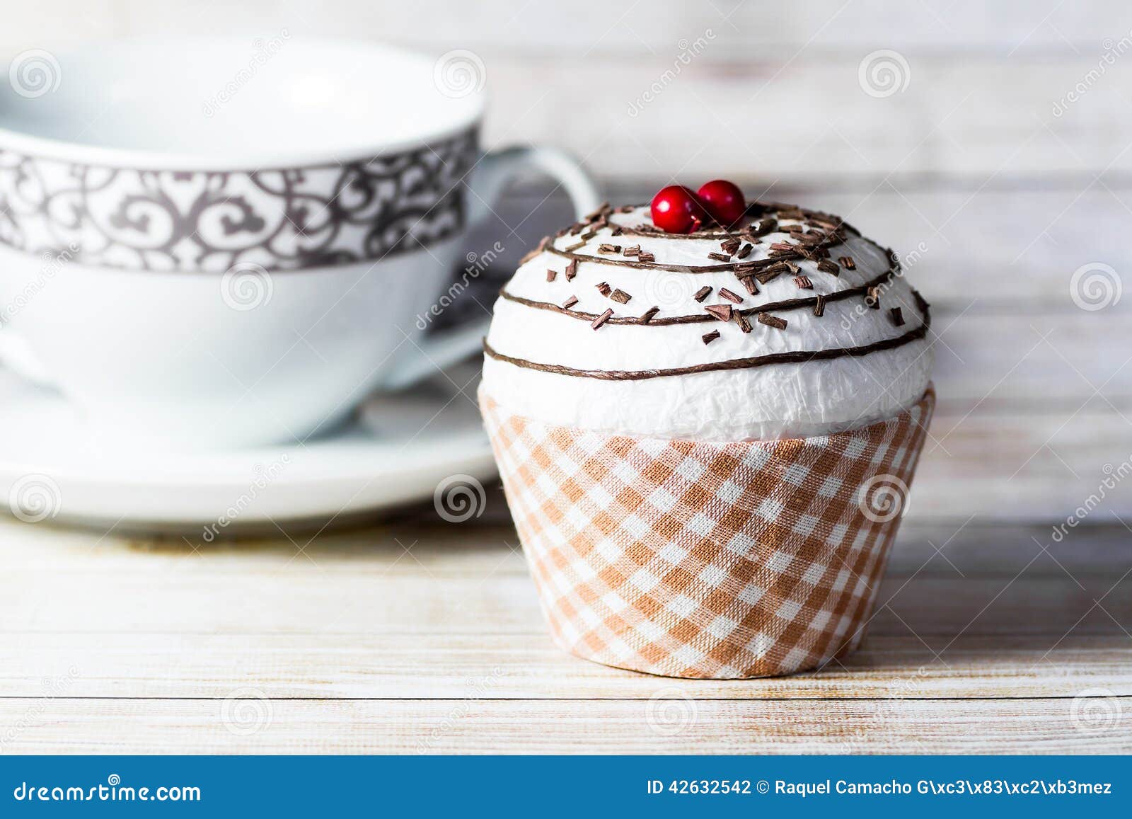 Cupcake and Coffee Cup for Breakfast. Stock Photo - Image of color ...