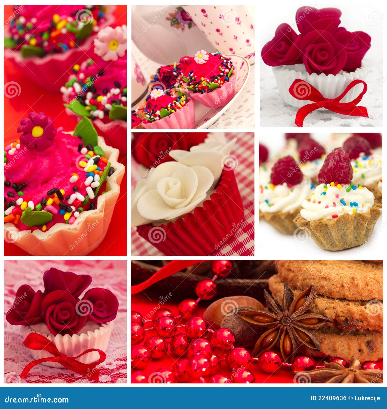 Cupcake collage stock photo. Image of baked, food, cream - 22409636