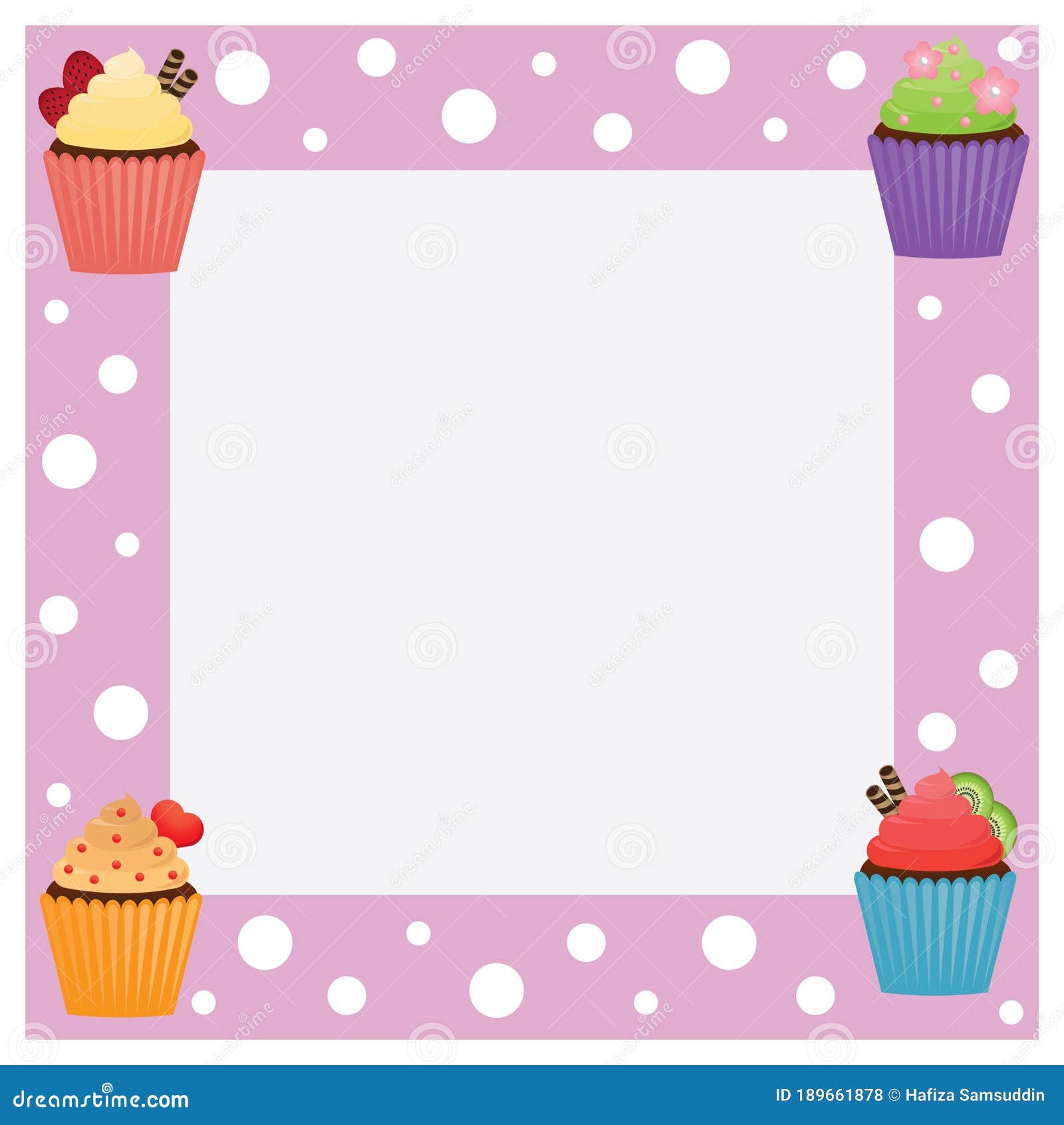 Cupcake Frame. Vector Illustration Decorative Design Stock Vector ...